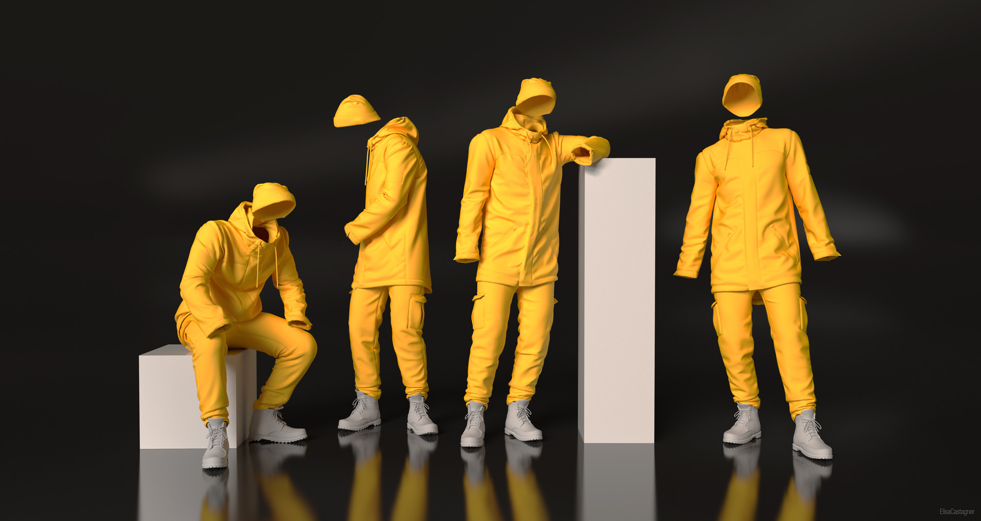 ArtStation - Yellow Outfit - Cloth Simulation Marvelous Designer
