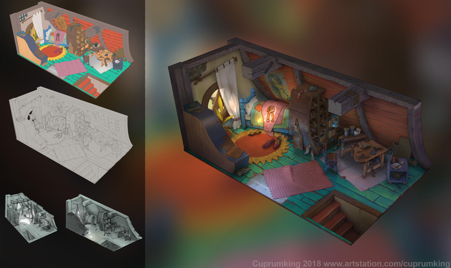 ArtStation - Goblin shoemaker's room.
