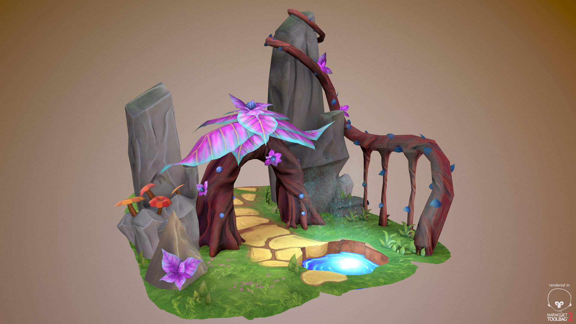 ArtStation - Magical Pond Hand Painted