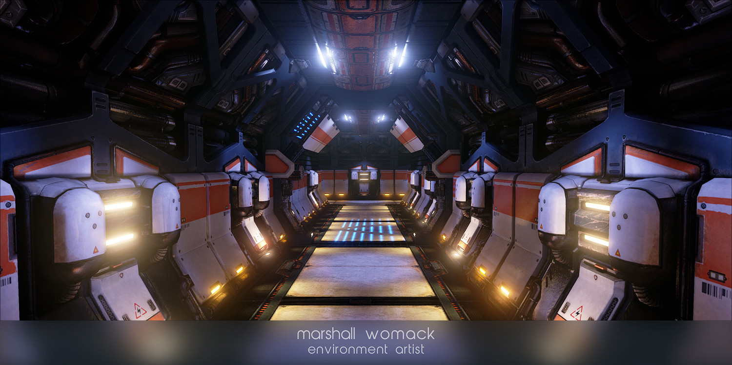 ArtStation - Sci Fi Hallway Scene