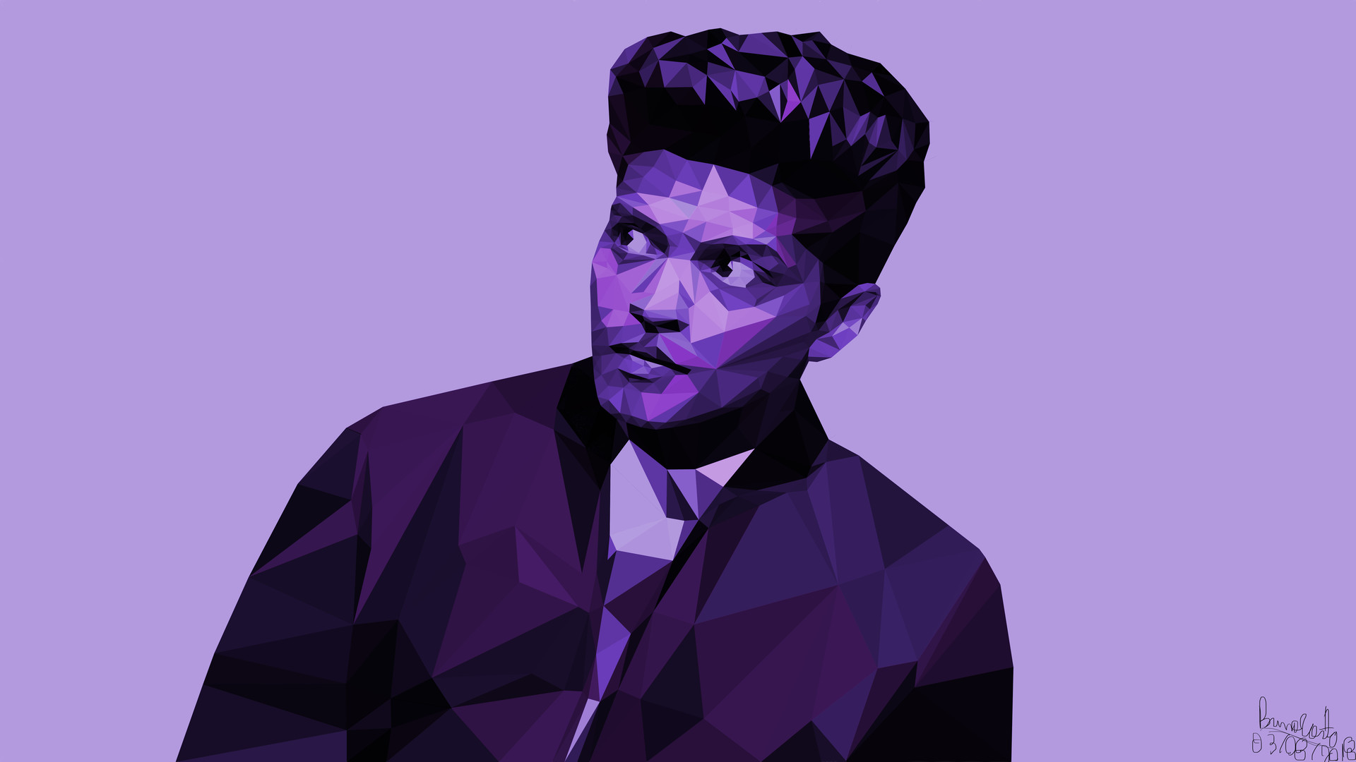 ArtStation - Bruno Mars Polygonal Art