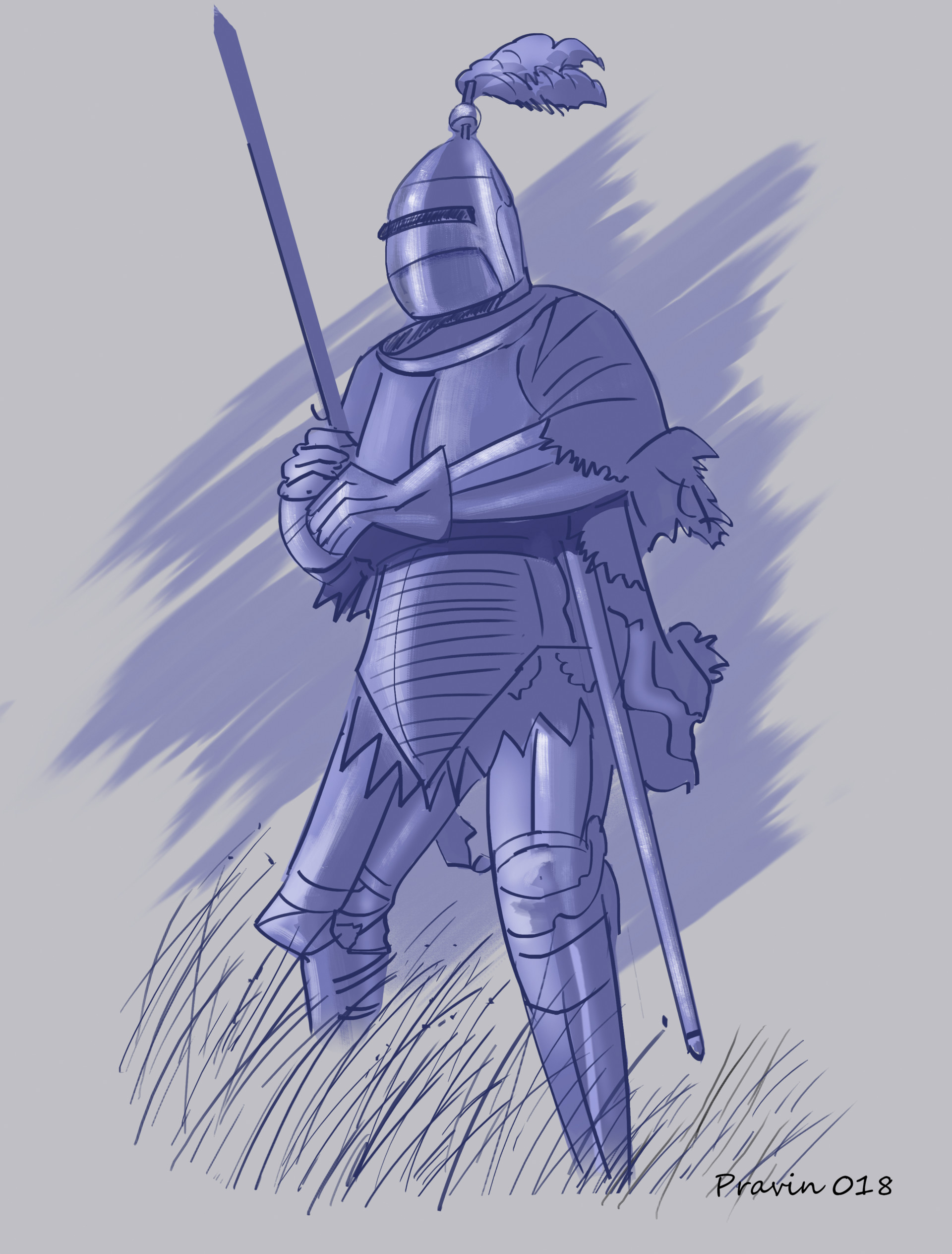 how to draw knight armor