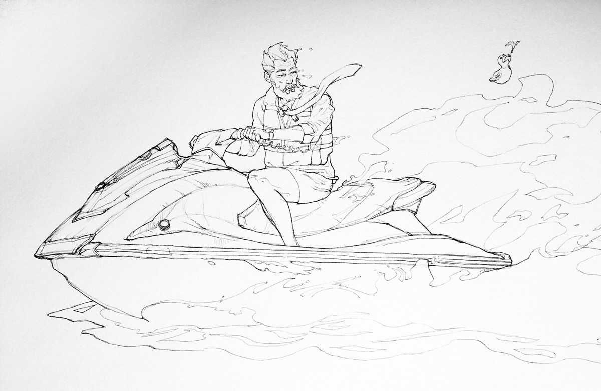 jet ski coloring picture
