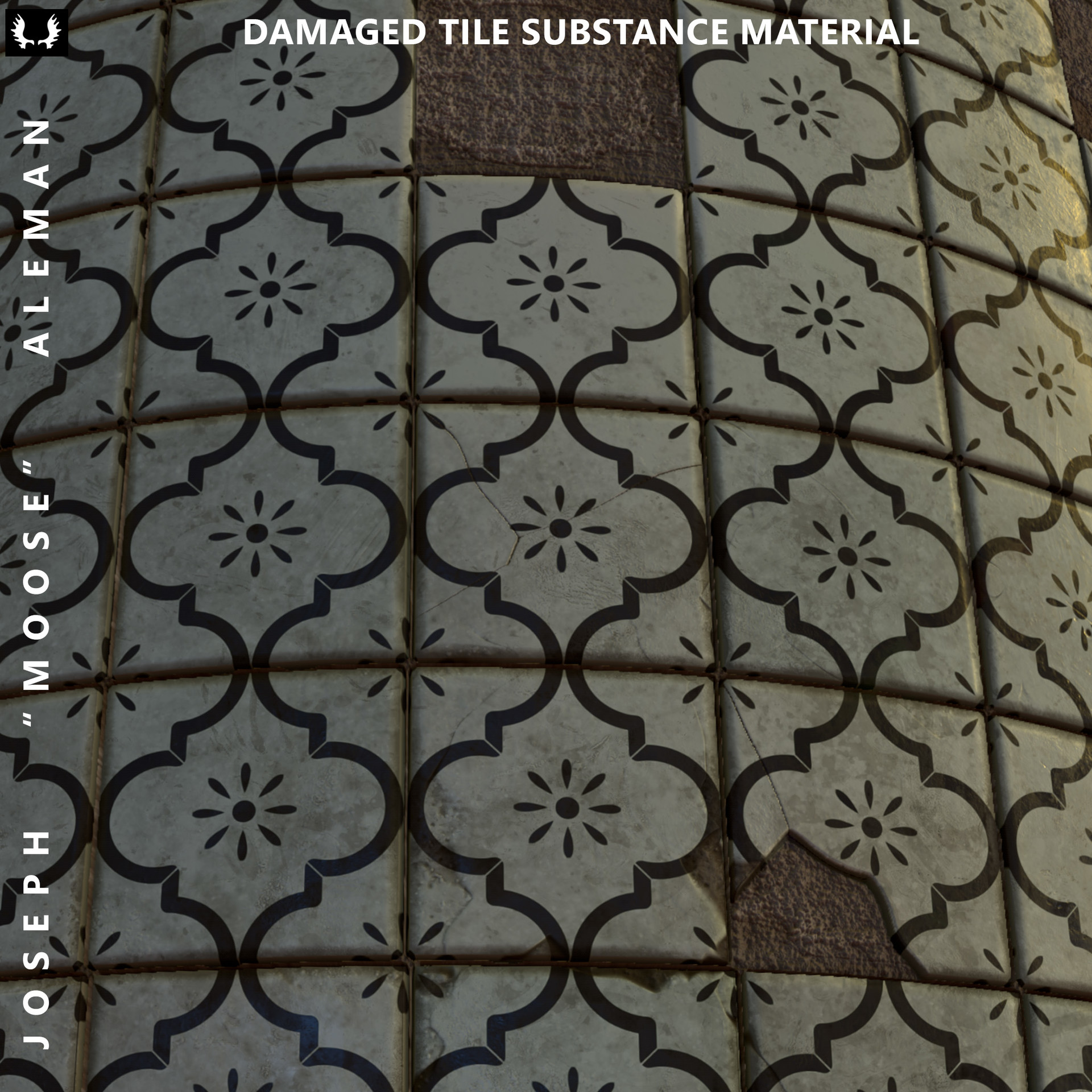 ArtStation - Damaged Tile Substance Material
