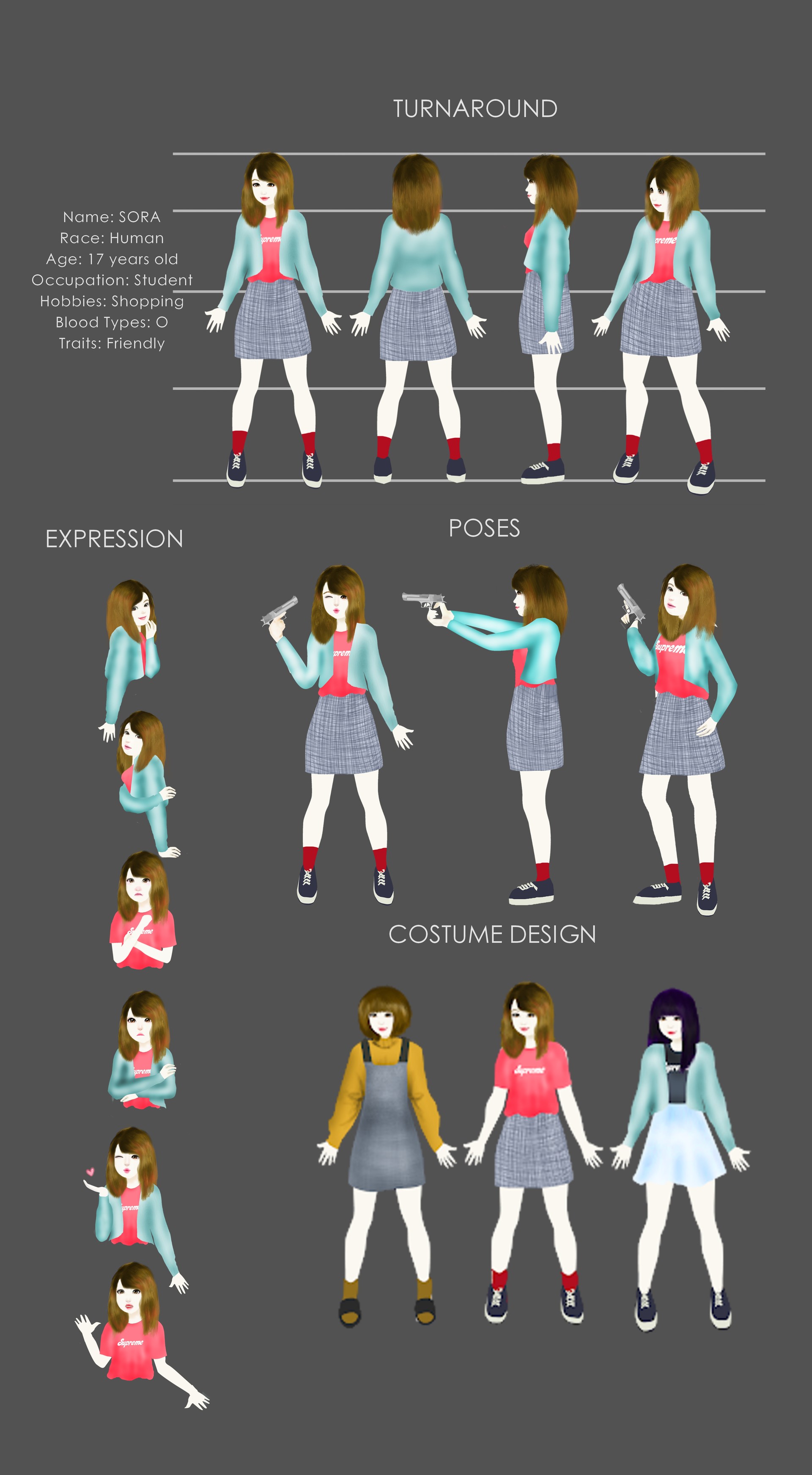 ArtStation - Sora 2D Character Design Concept