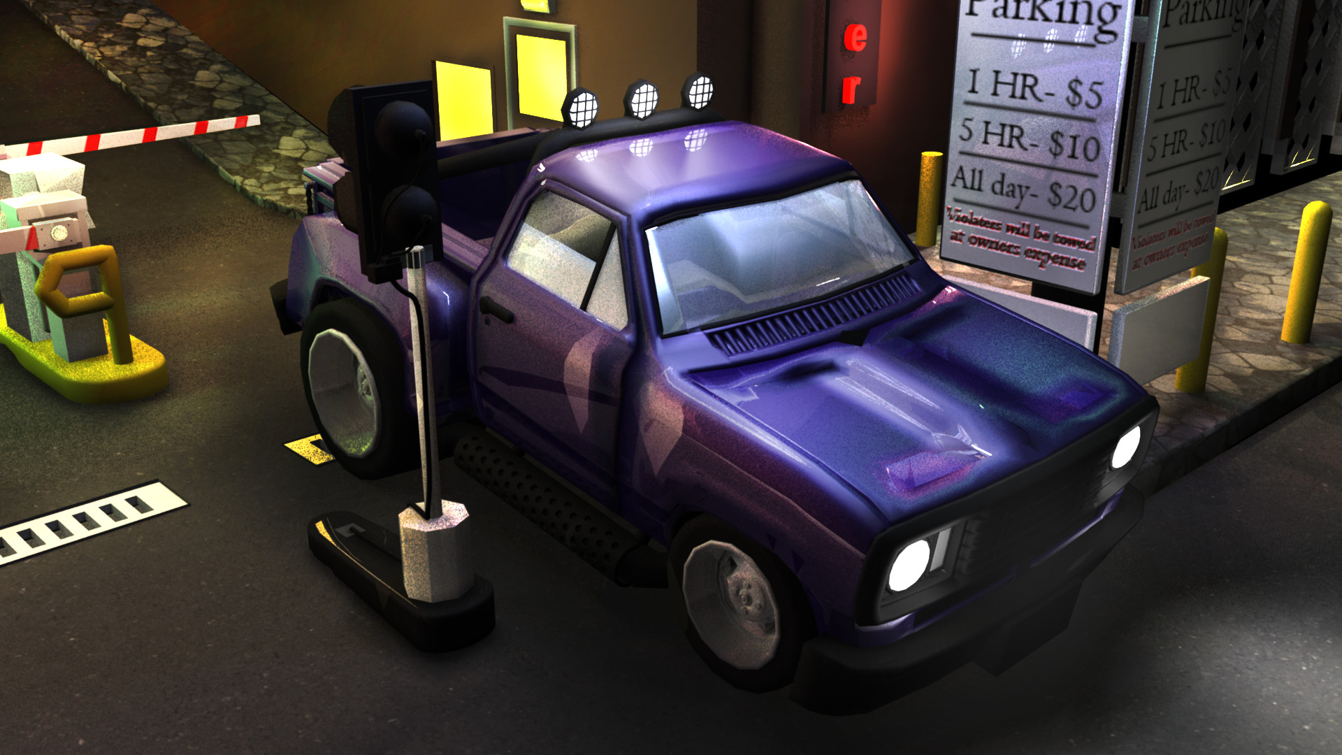 Emily Crechriou - Neon and Chrome lighting project