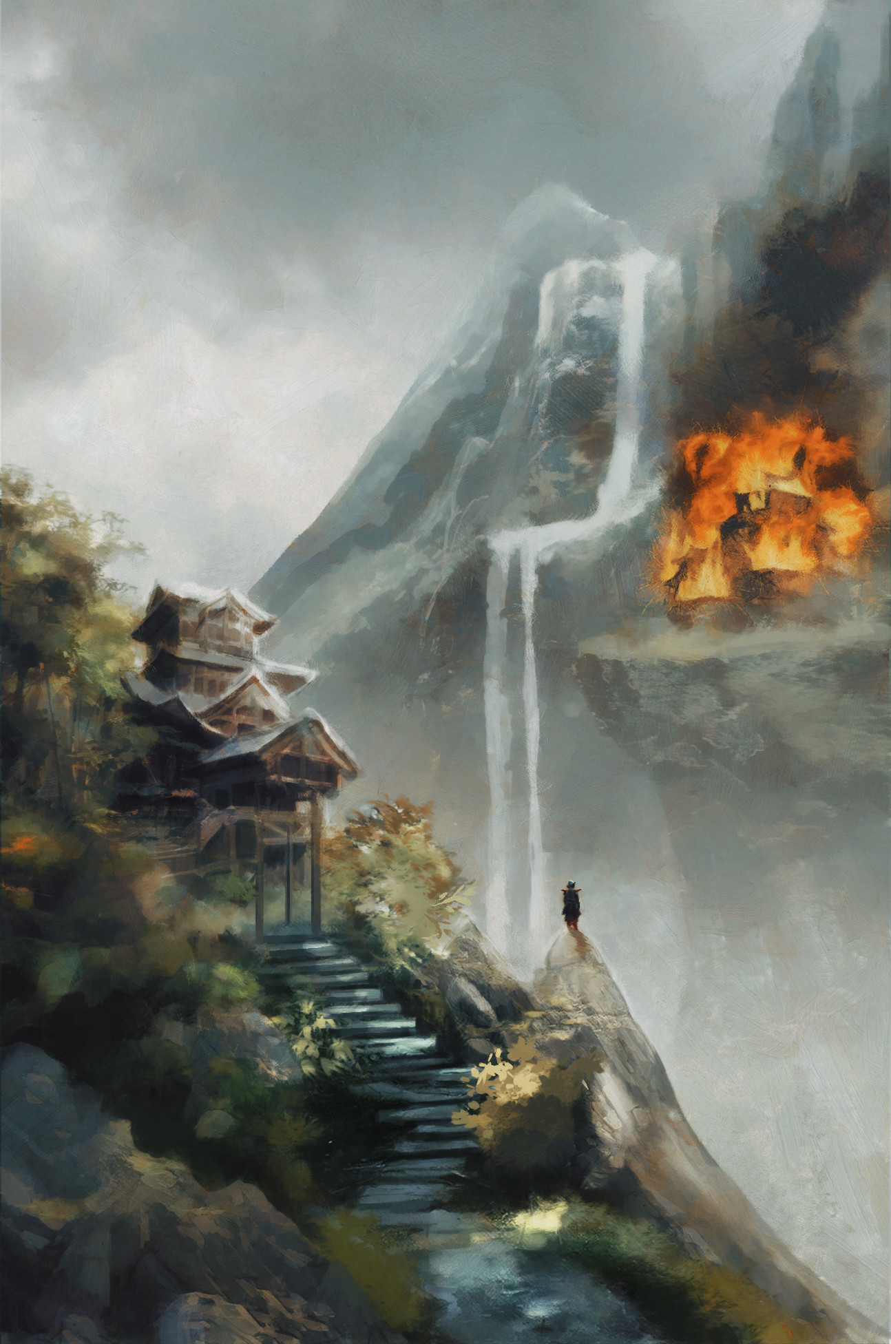 ArtStation - The castle on fire