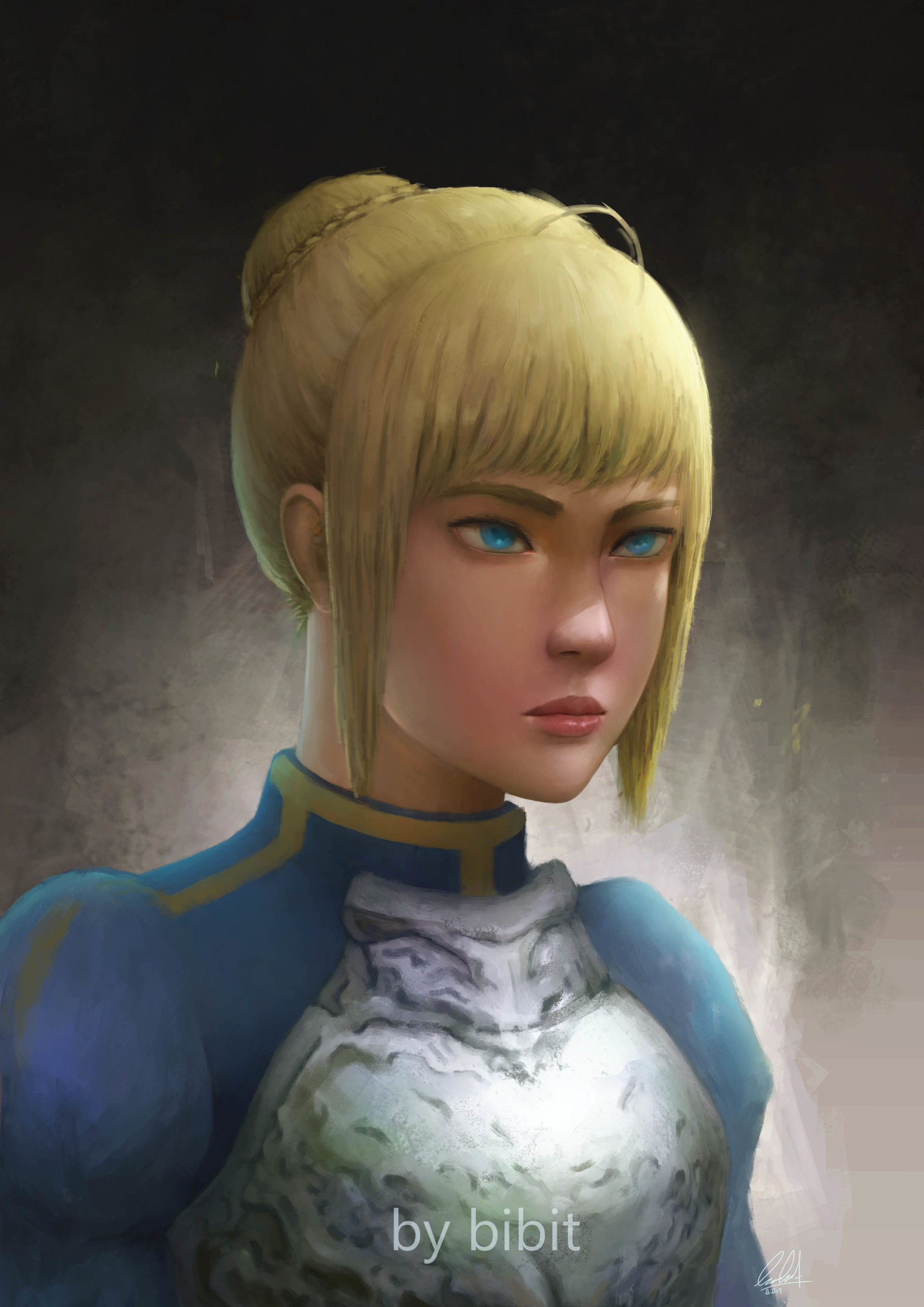 ArtStation - saber fanart step by step simple process