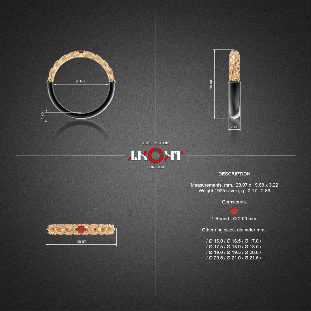 IHONT . COM - Caesar ring