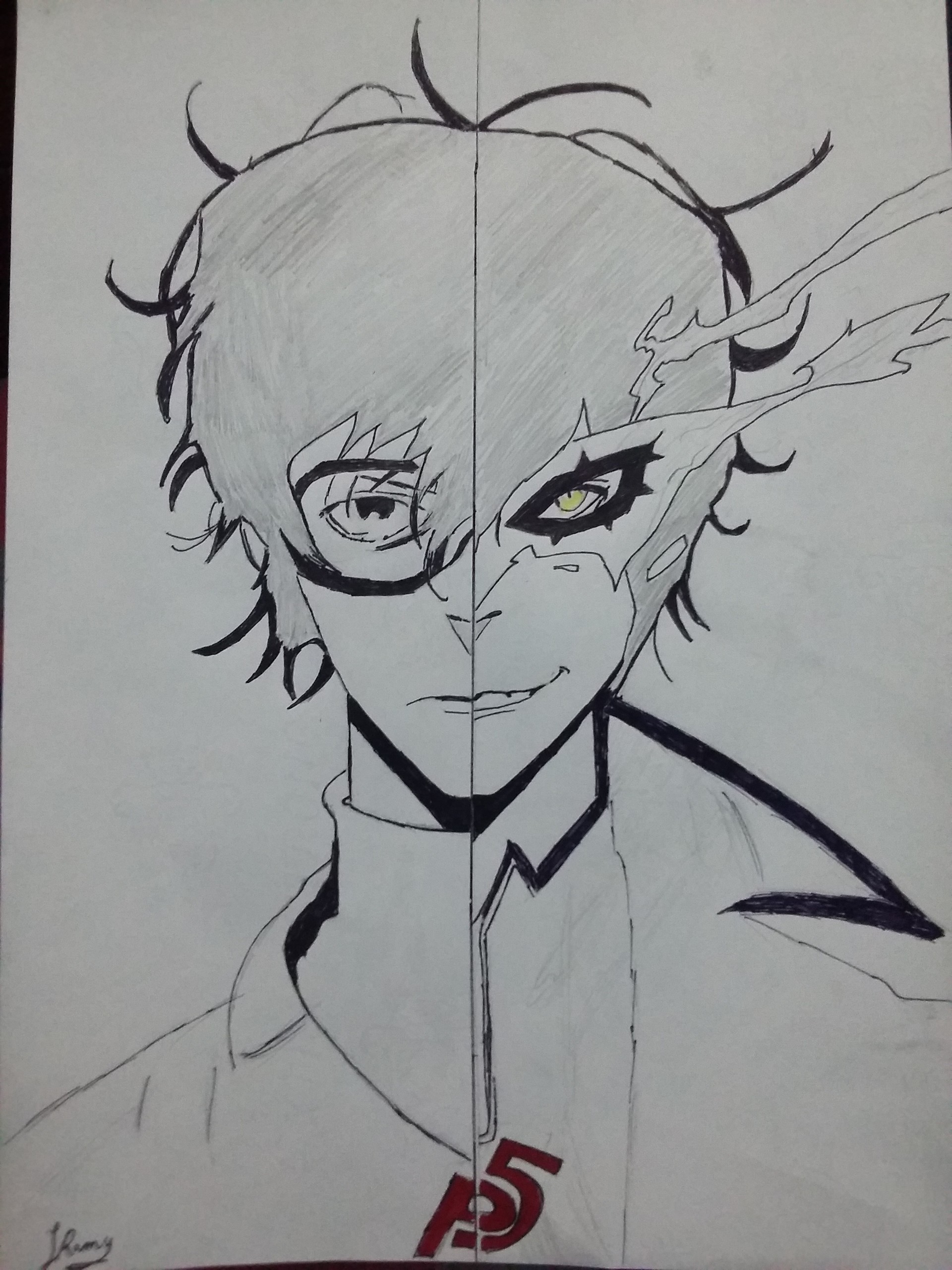 how to draw joker persona 5 easy
