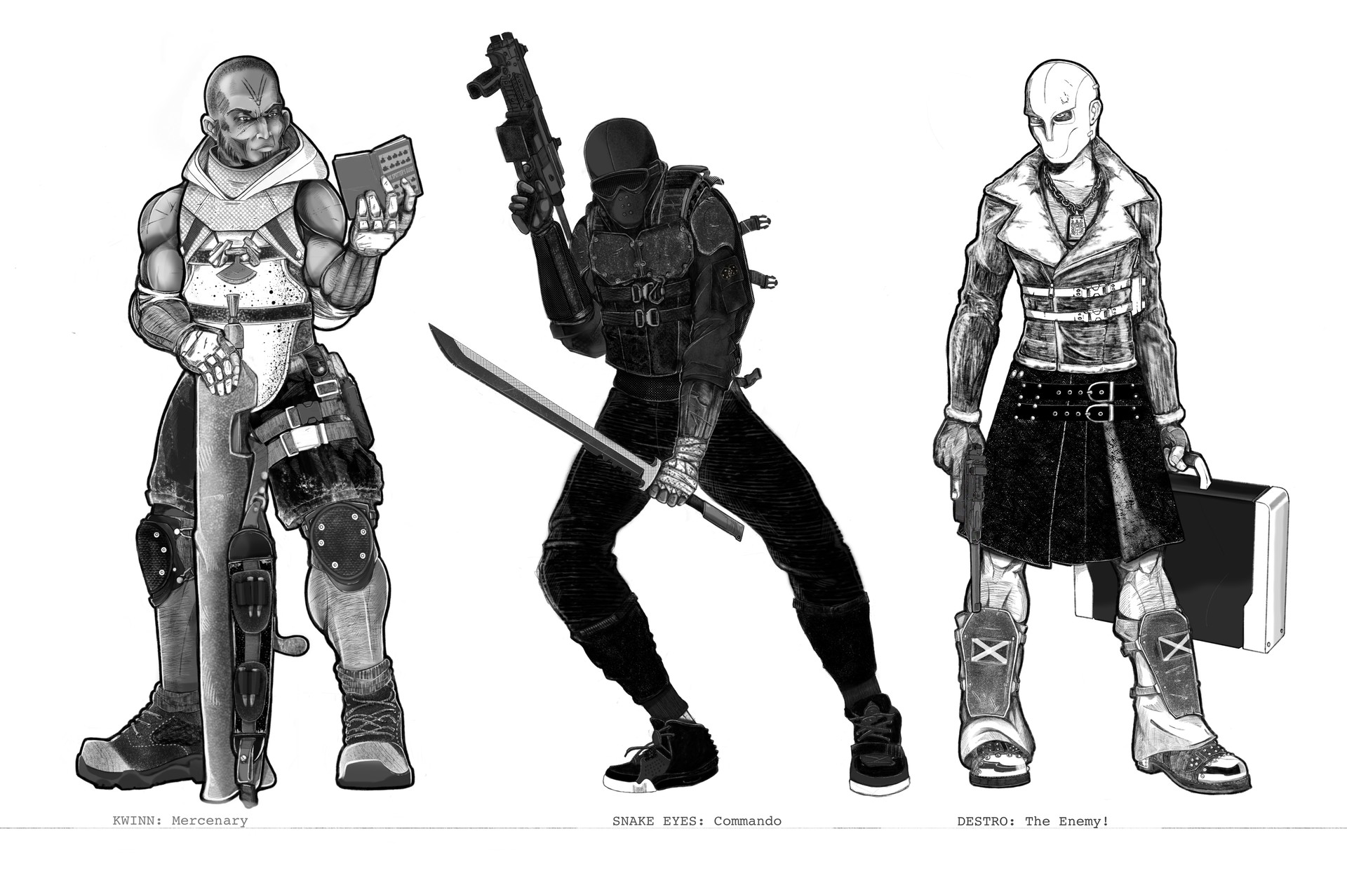 snake eyes gi joe drawing