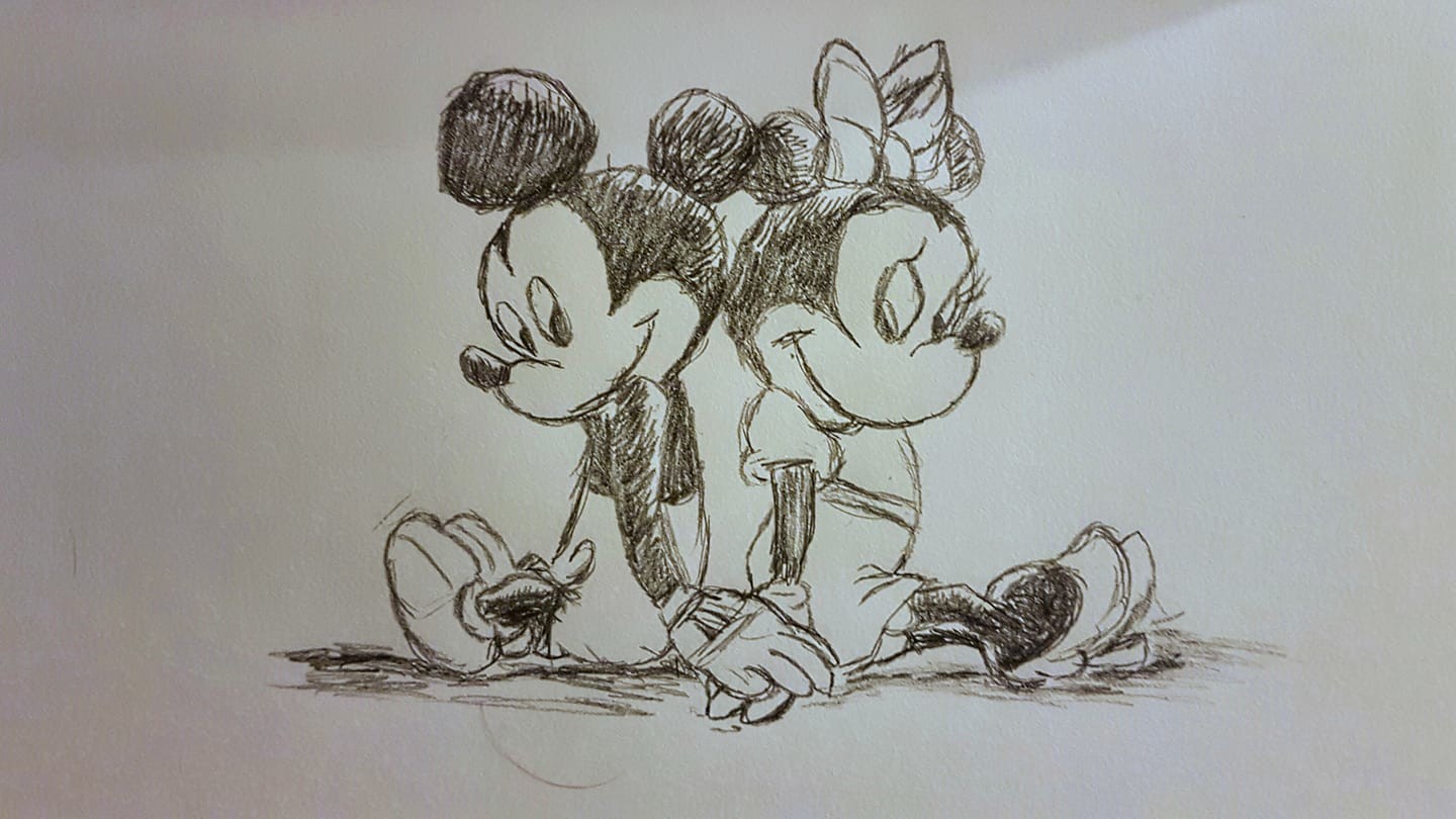 Minnie Mouse Pencil Drawing