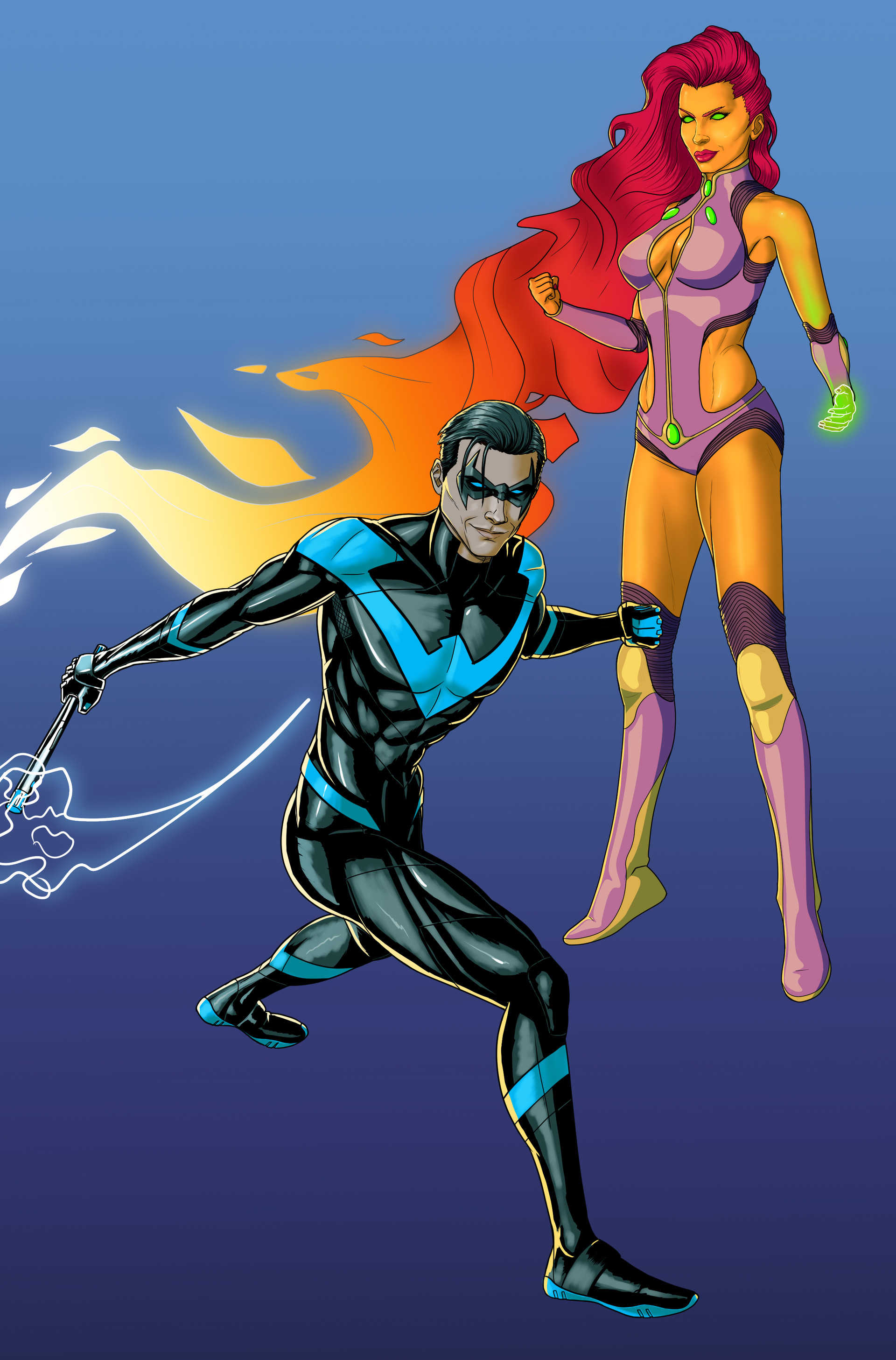 Lucas Rémoussin Scriptwriter Illustrator Art Commissions Gallery Nightwing And Starfire