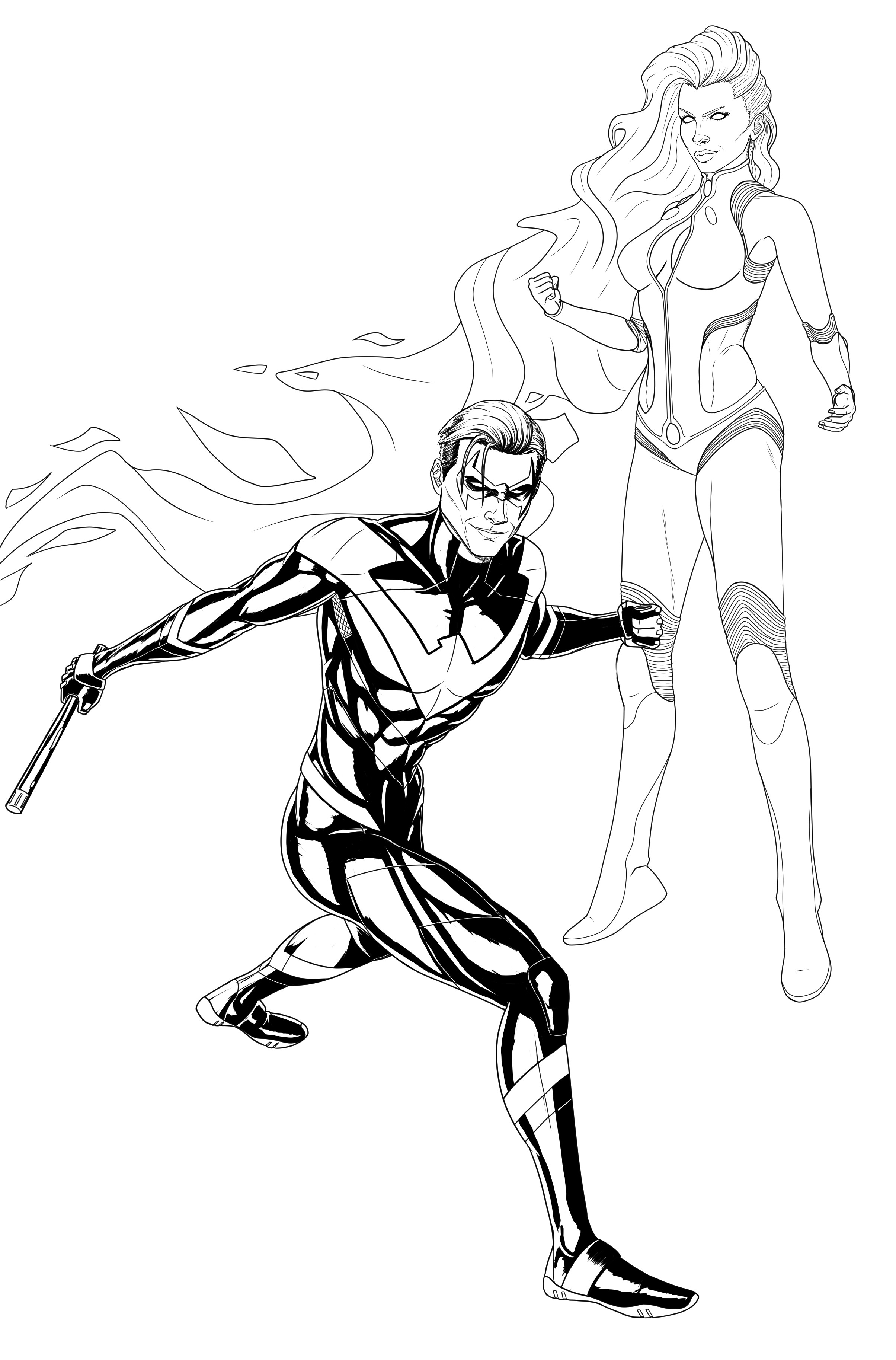 dc nightwing coloring pages