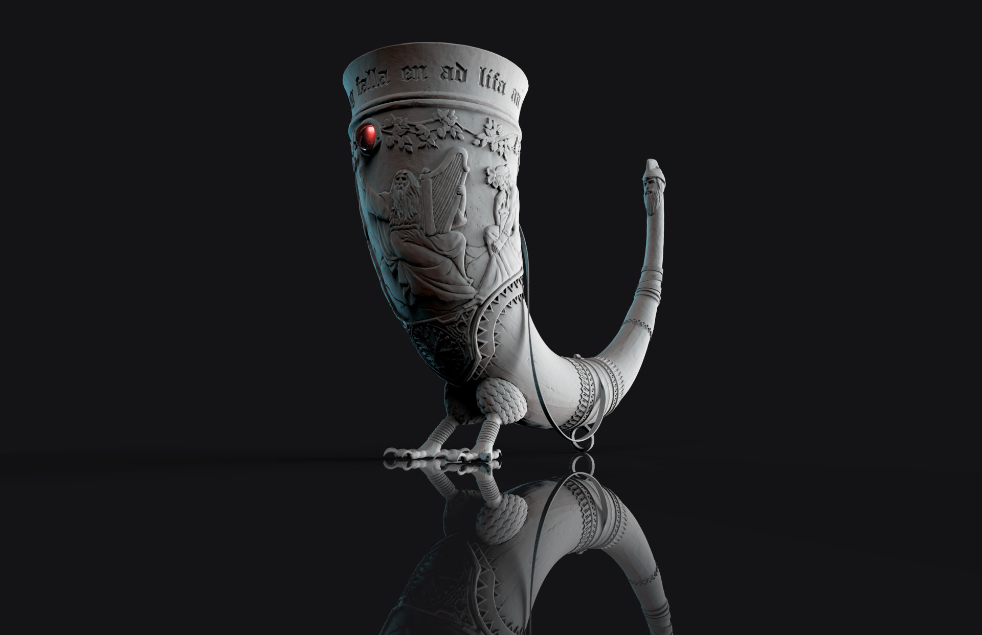 ArtStation - Silver Drinking Horn - High poly