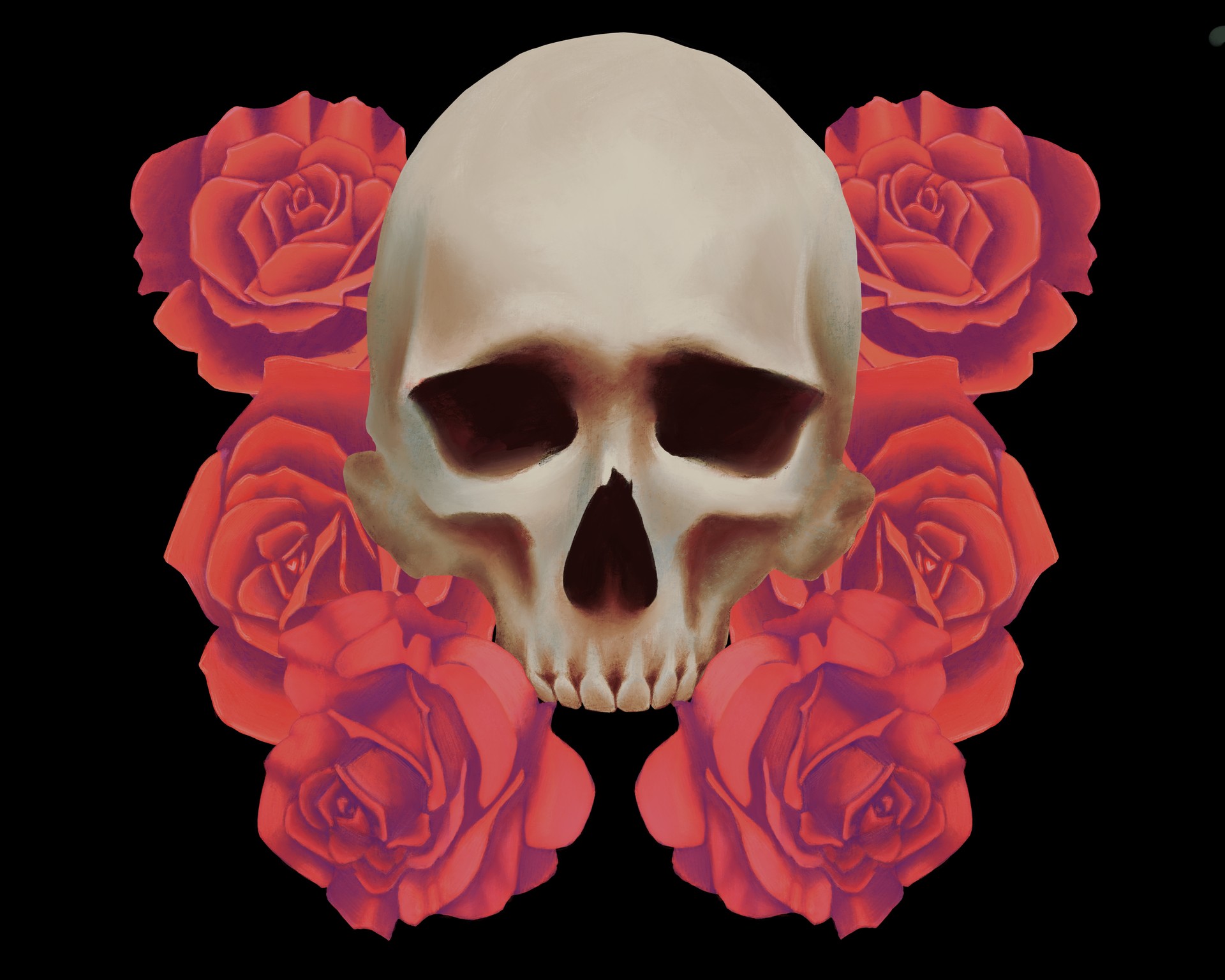 ArtStation - Skull with Roses