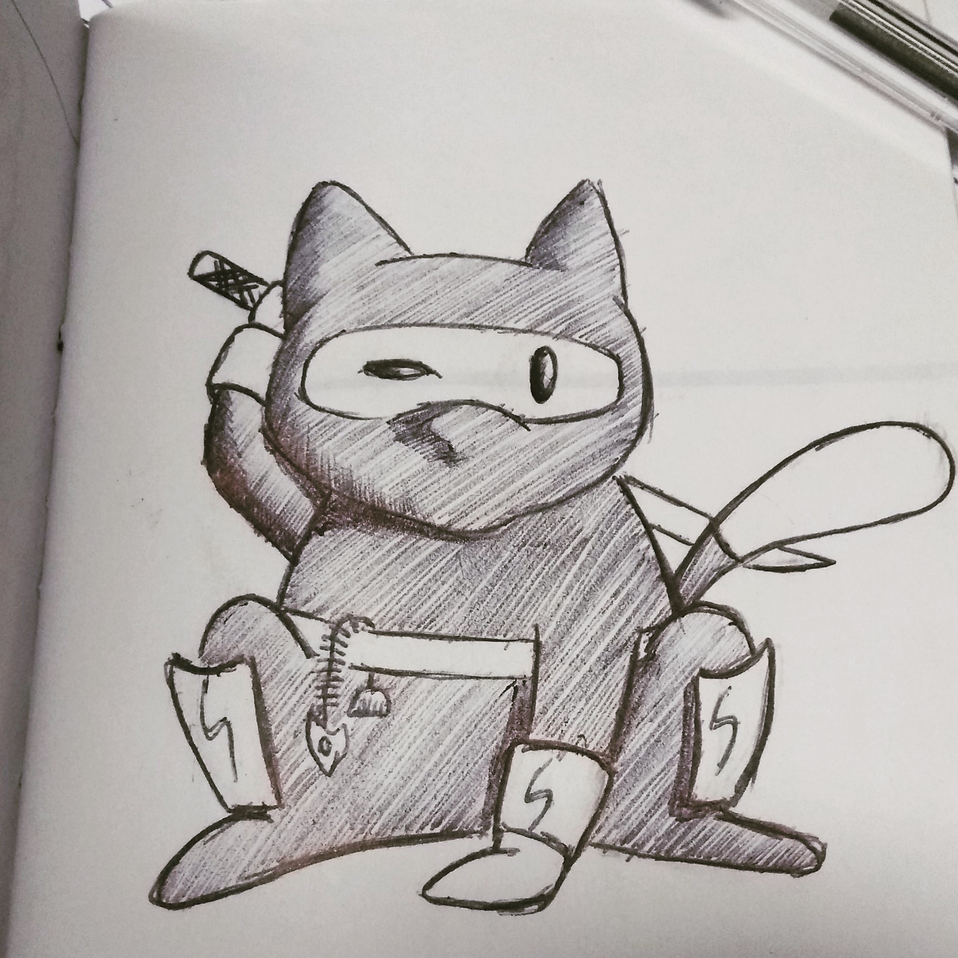 how to draw ninja cat