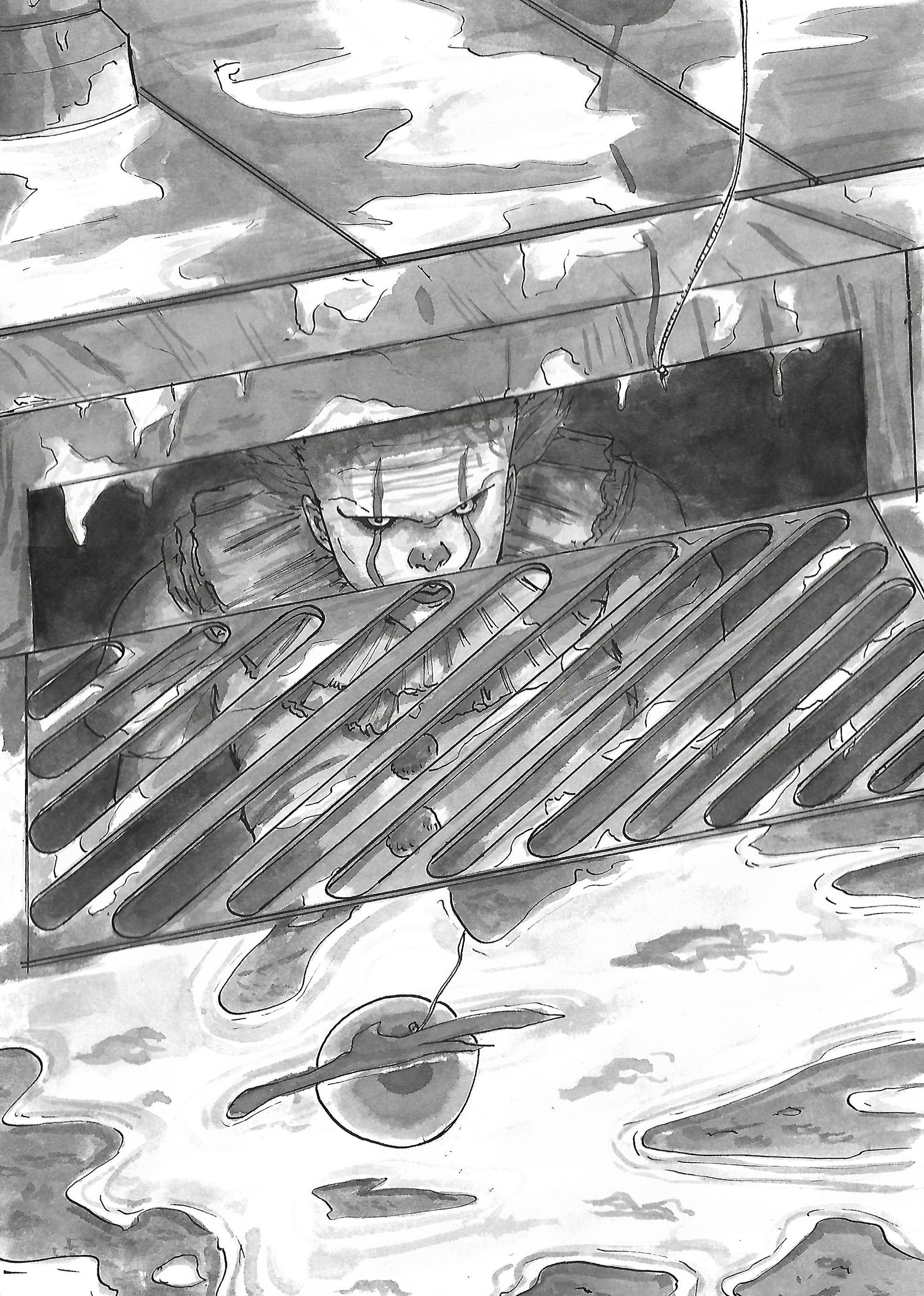 how to draw pennywise in the sewer