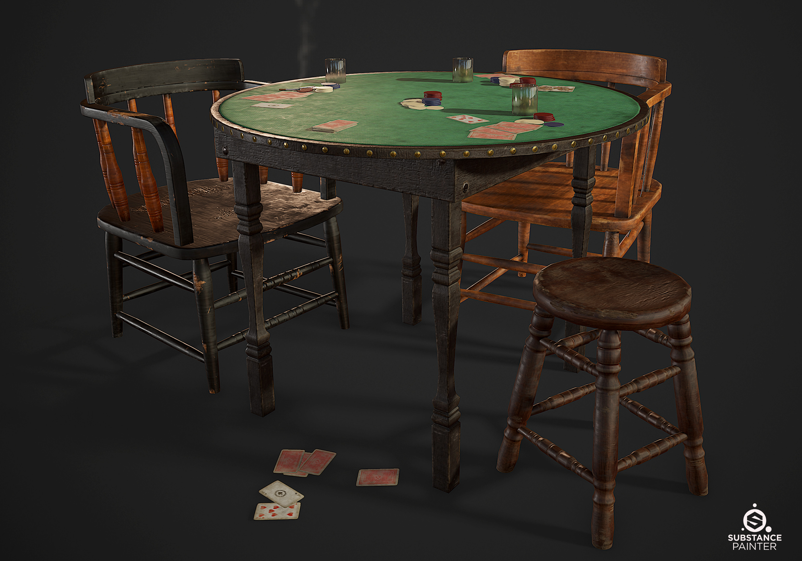 Ahmet Bluhm - Pokertable - Wild West Prop Set