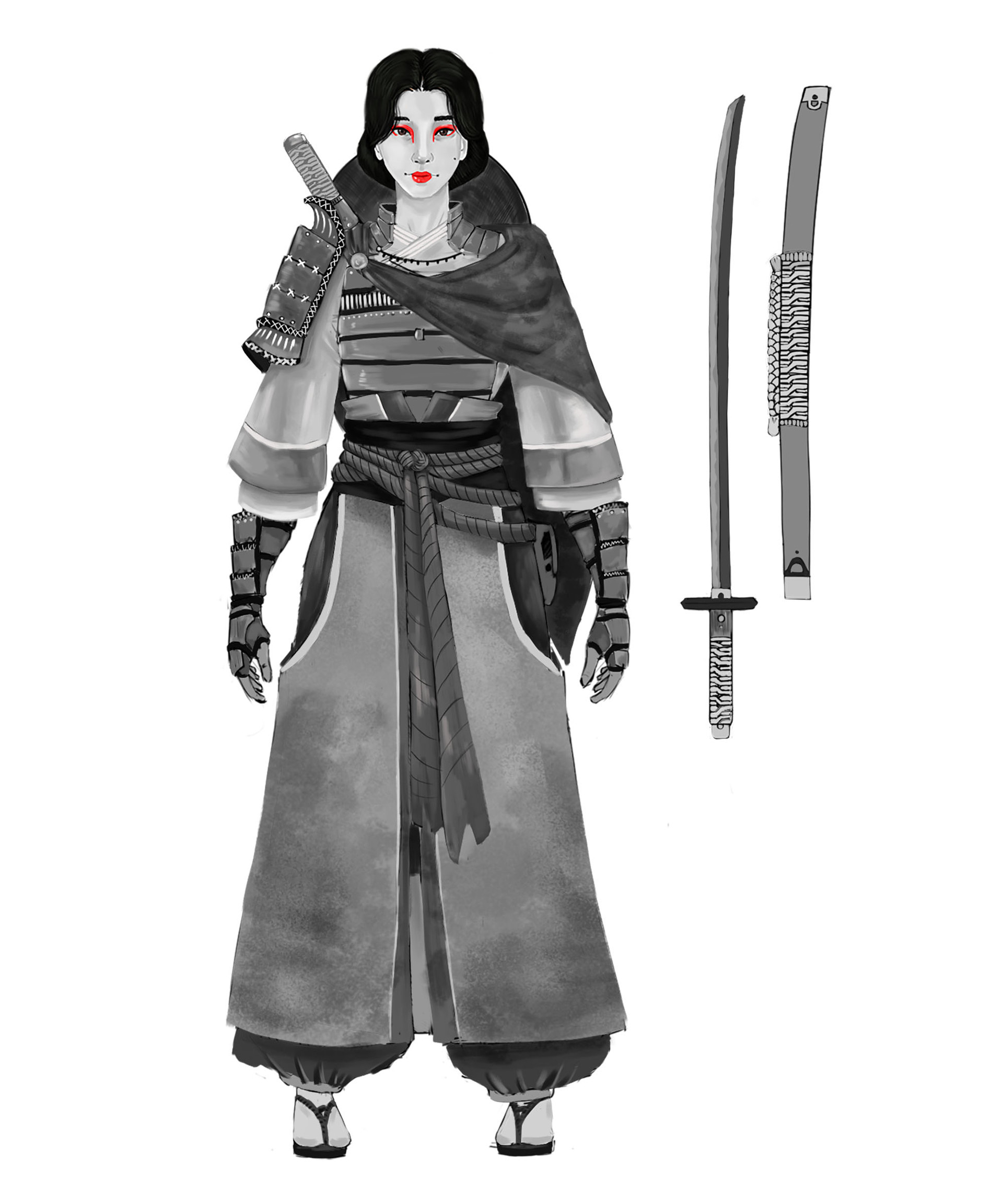 ArtStation - Female samurai development