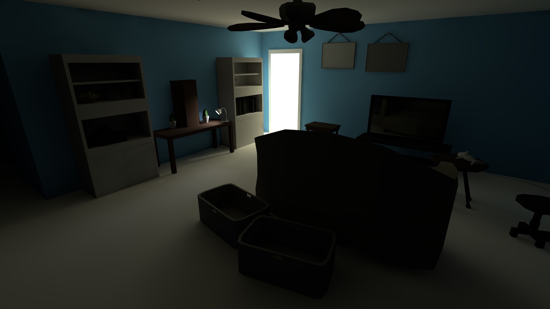 ArtStation - Basic low-poly living room