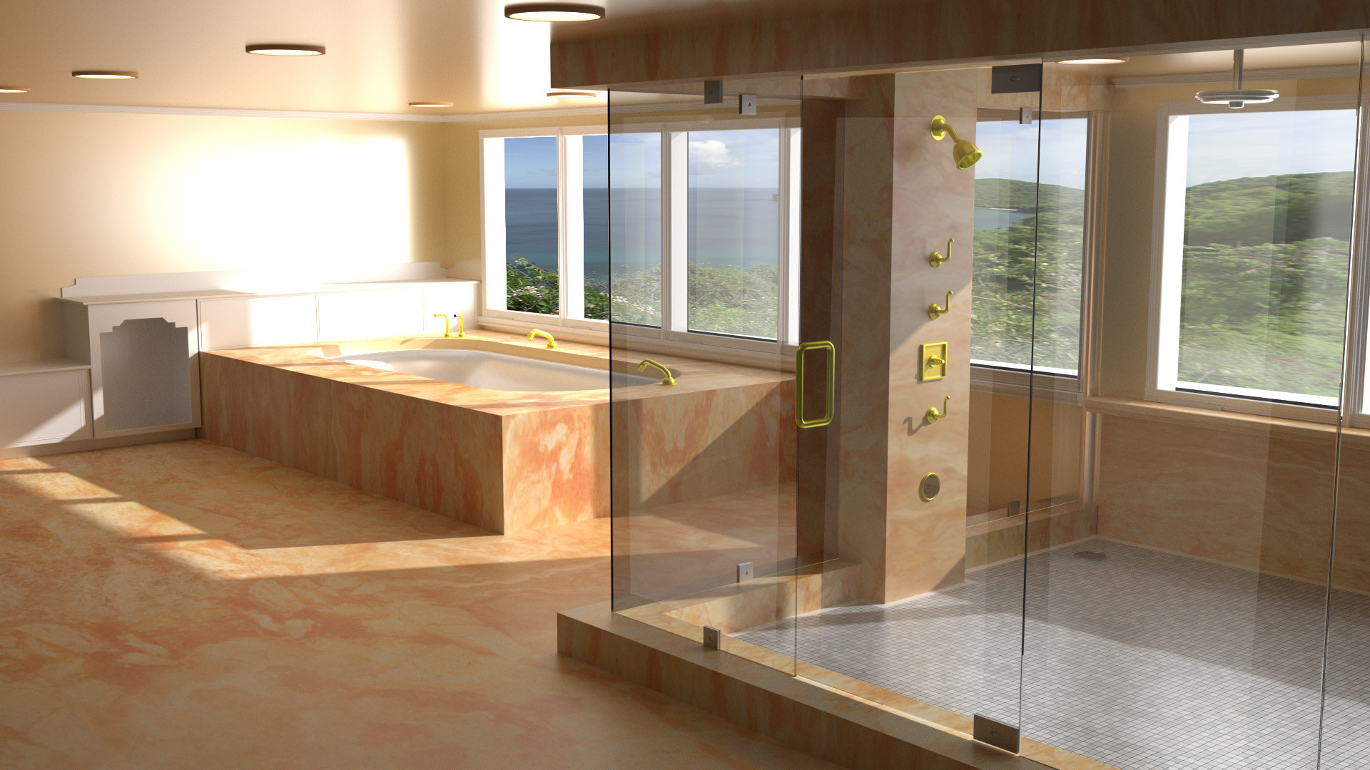 ArtStation - Marble Bathroom [Mermer Banyo]