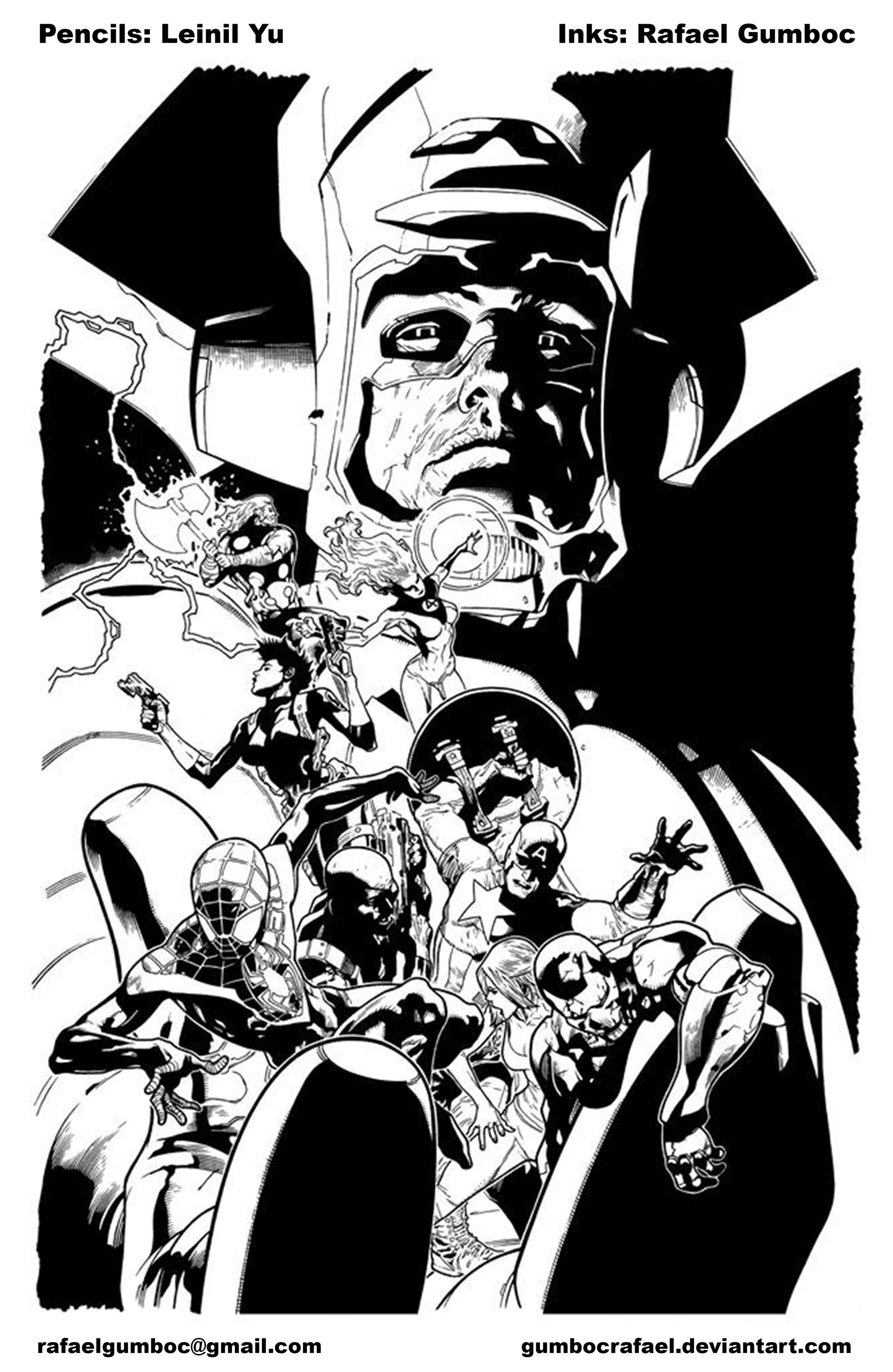 ArtStation - Practice Inks Over Leinil Yu's Pencils