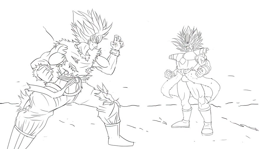 goku and broly coloring pages