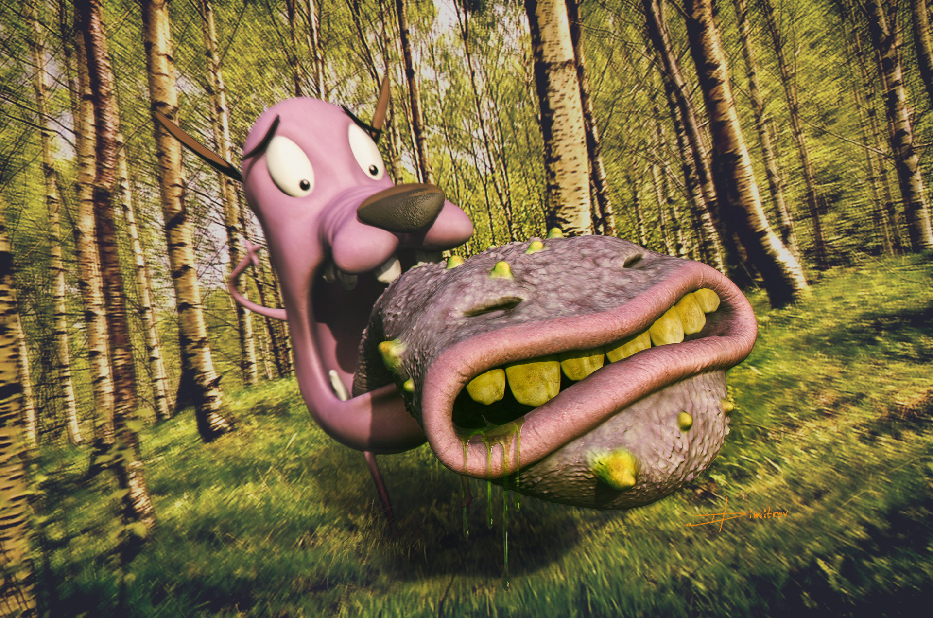 ArtStation - Courage the cowardly dog
