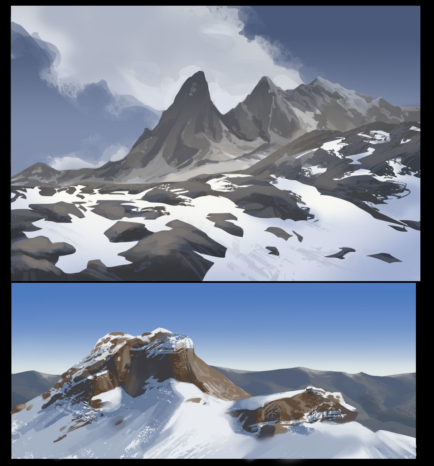 ArtStation - Color & Light Study - Snow mountain