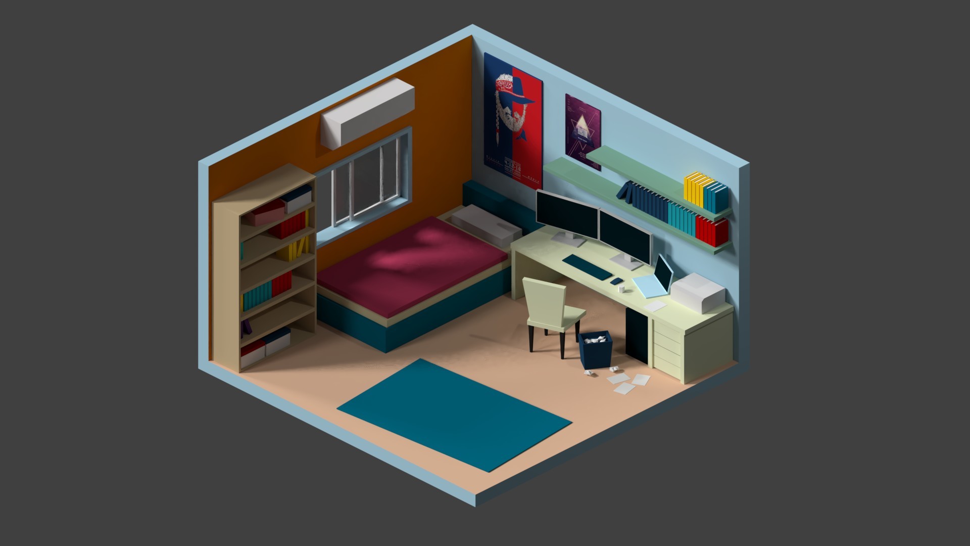 ArtStation - Isometric Bedroom