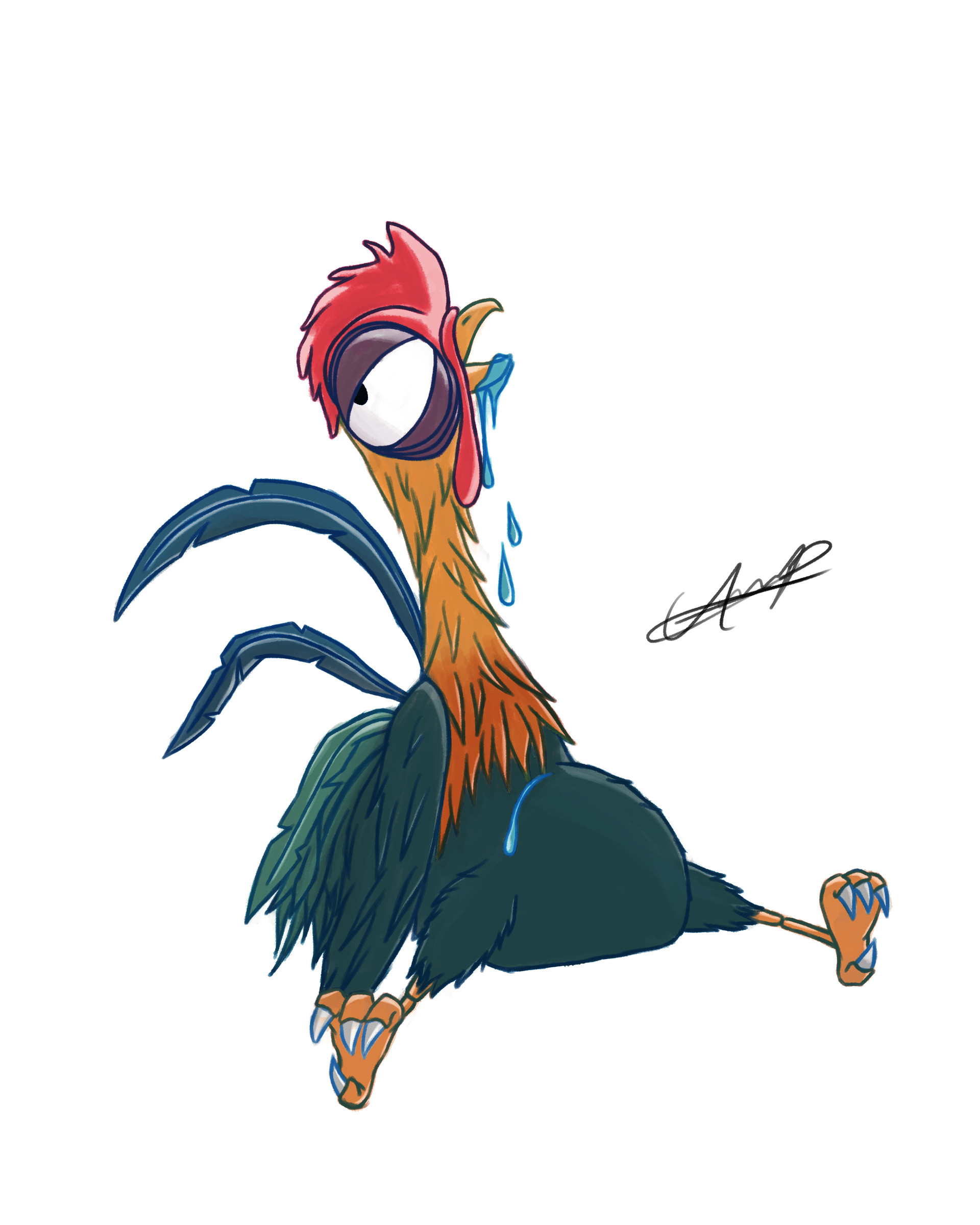 ArtStation - Inktober Day 5, 6 and 7: Chicken, Drooling and Exhausted!