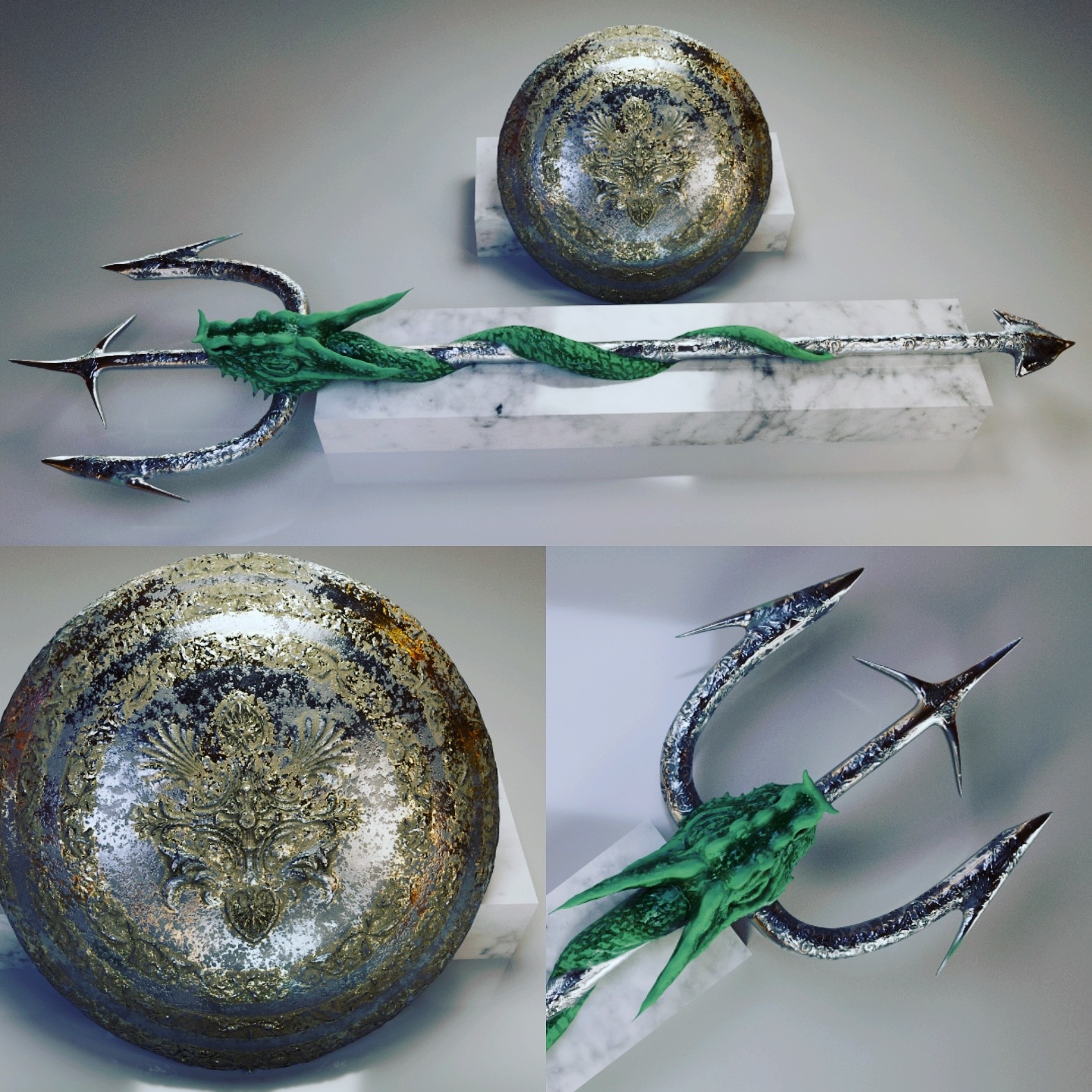 ArtStation - Deep Sea Mermaid Weapon Set