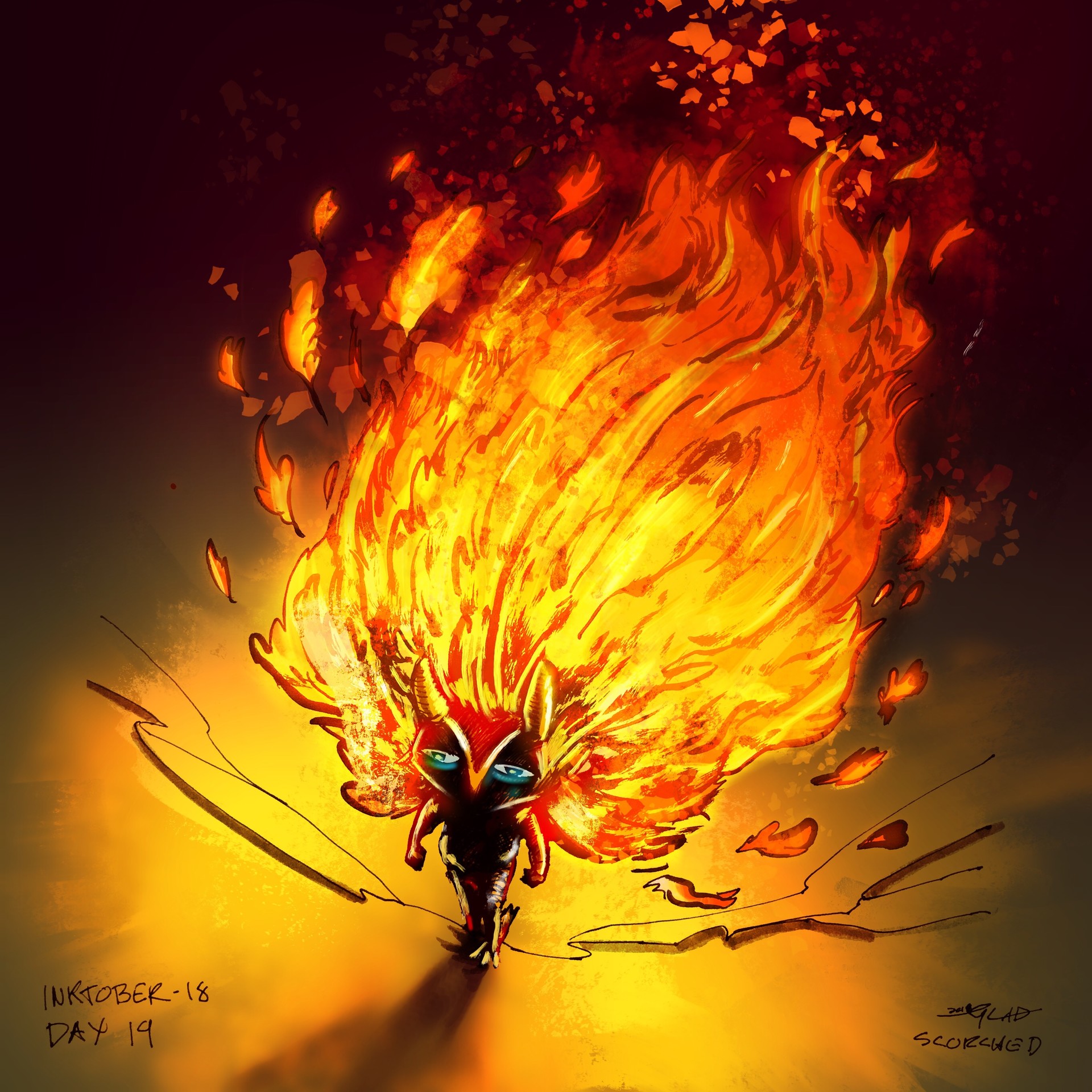 ArtStation - Day 19: Scorched - inktober2018