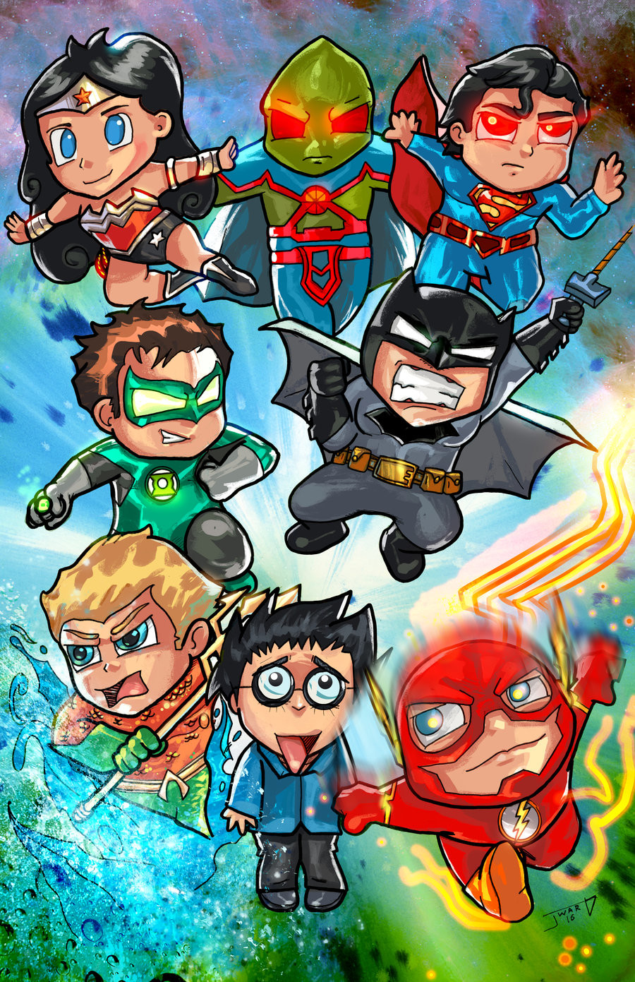 how to draw justice league chibi characters