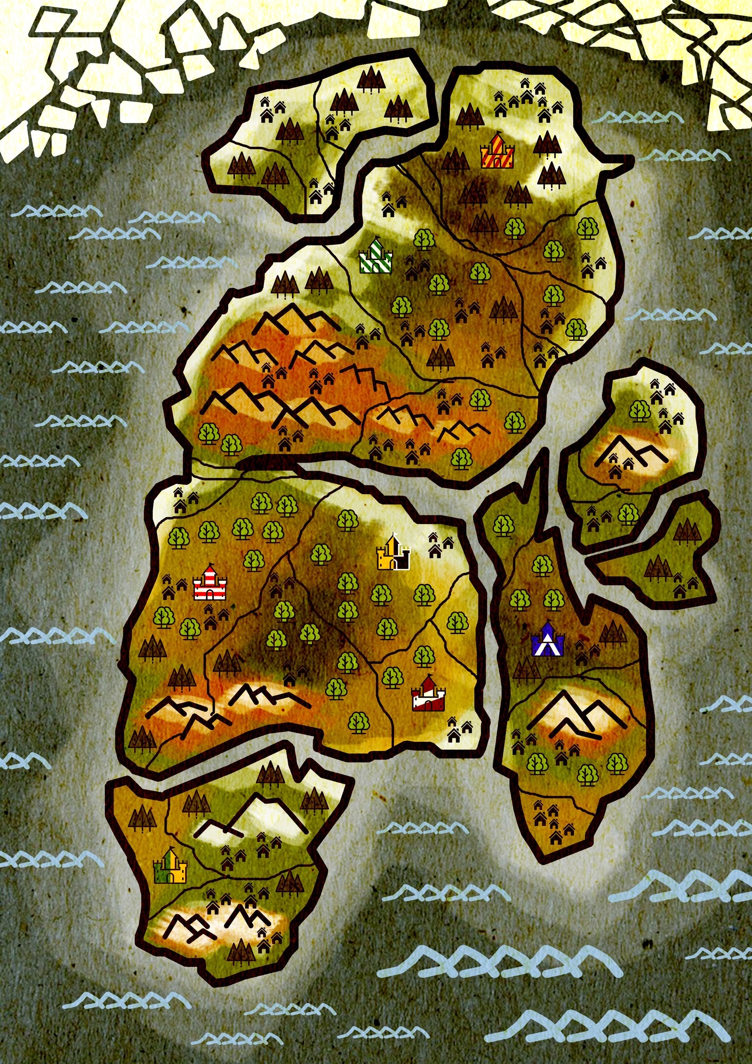 ArtStation - World of mice. Map of Moleword North.