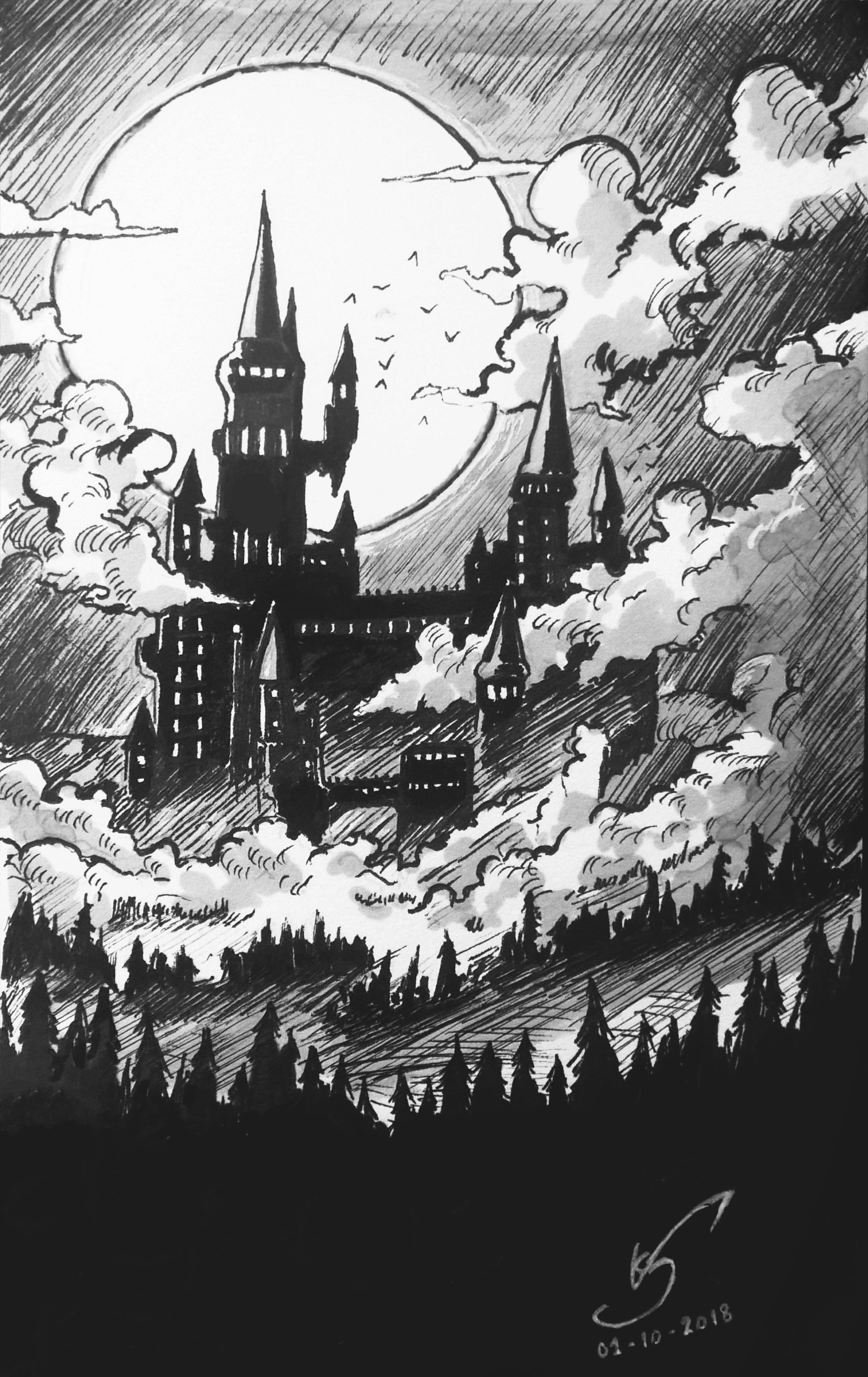 Dracula Castle Drawing