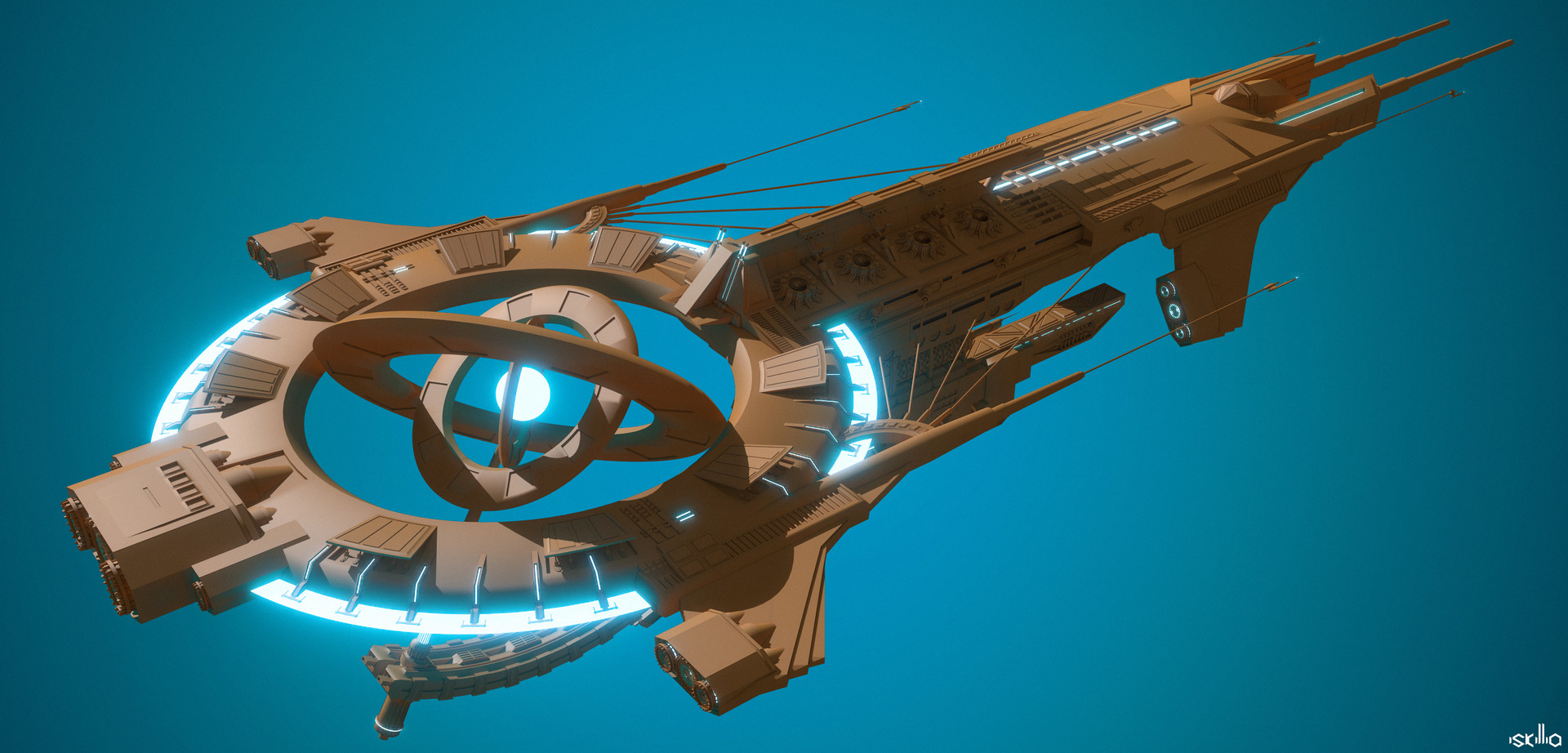 ArtStation - A Gyroscope Spaceship Concept