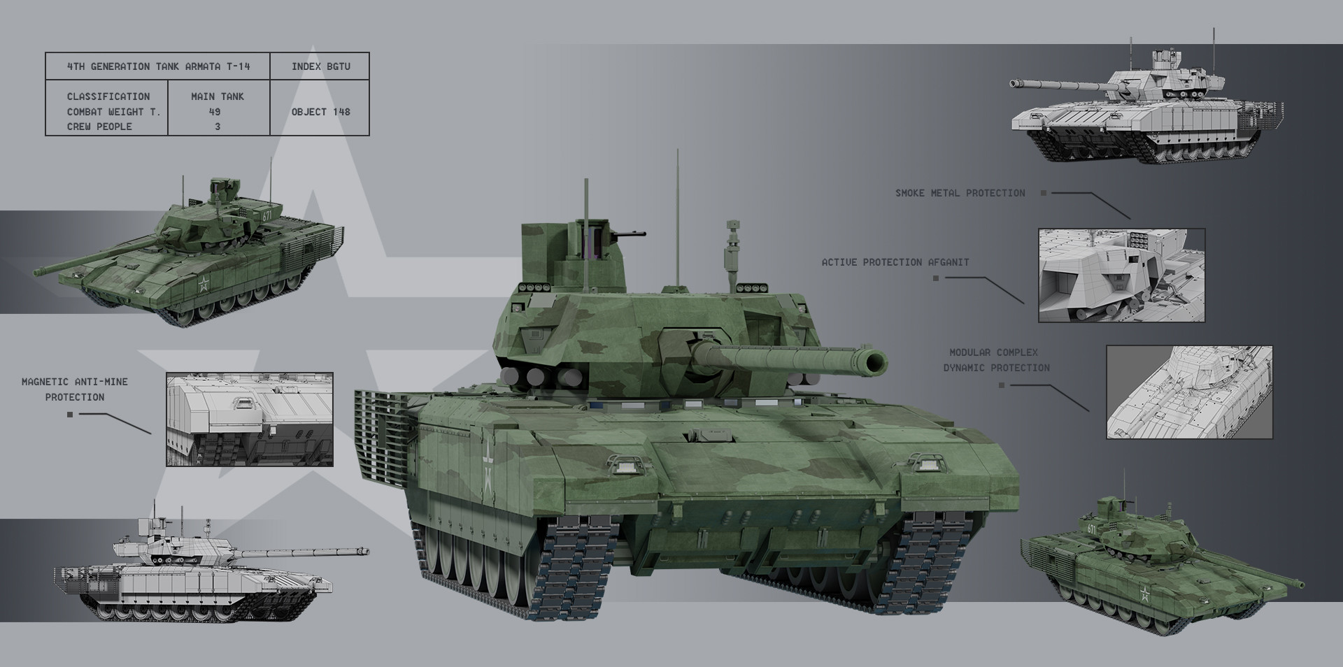 ArtStation - Armata T-14 4th Generation, Sergei Tsydinzhapov