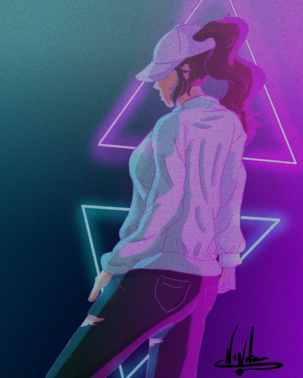 ArtStation - Vaporwave girl