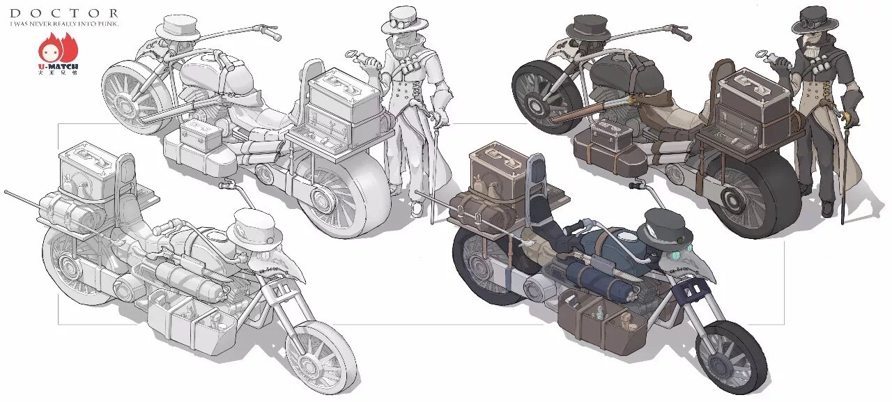 ArtStation - Plague doctor motorcycle design