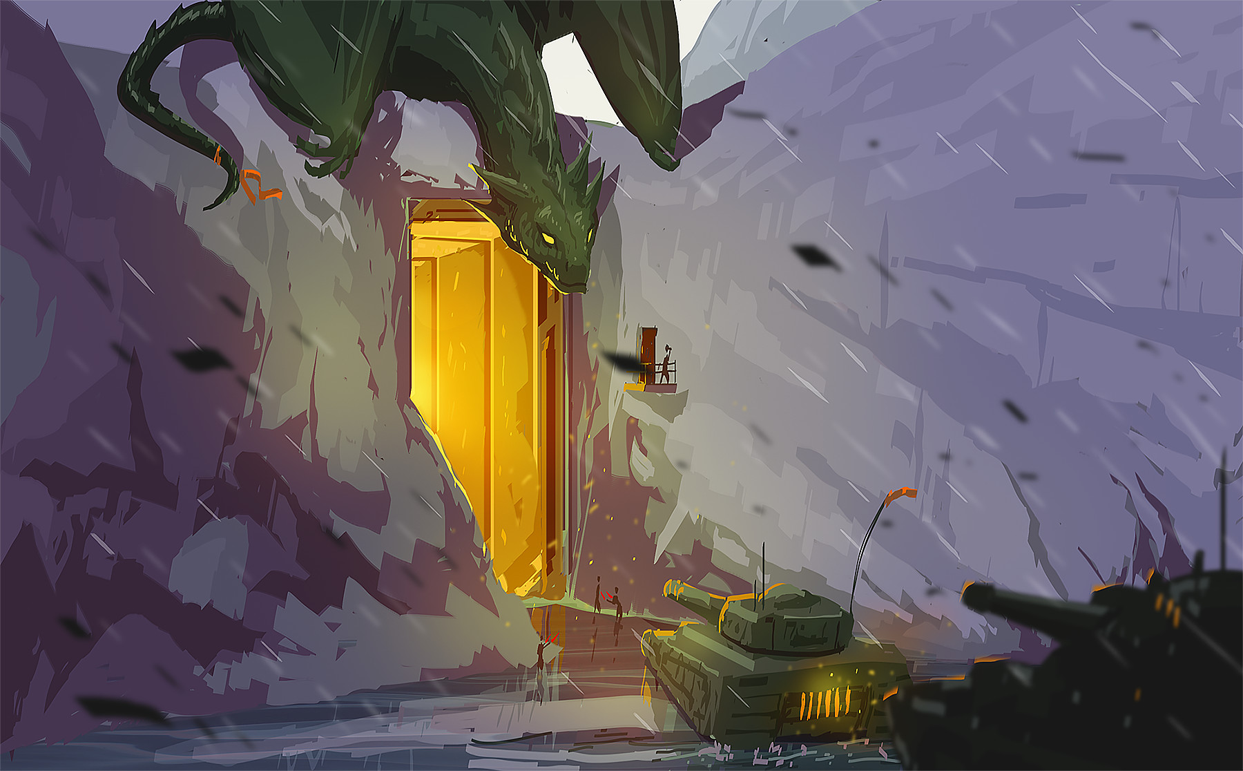 ArtStation - Tanks and Dragons Sketch Concept