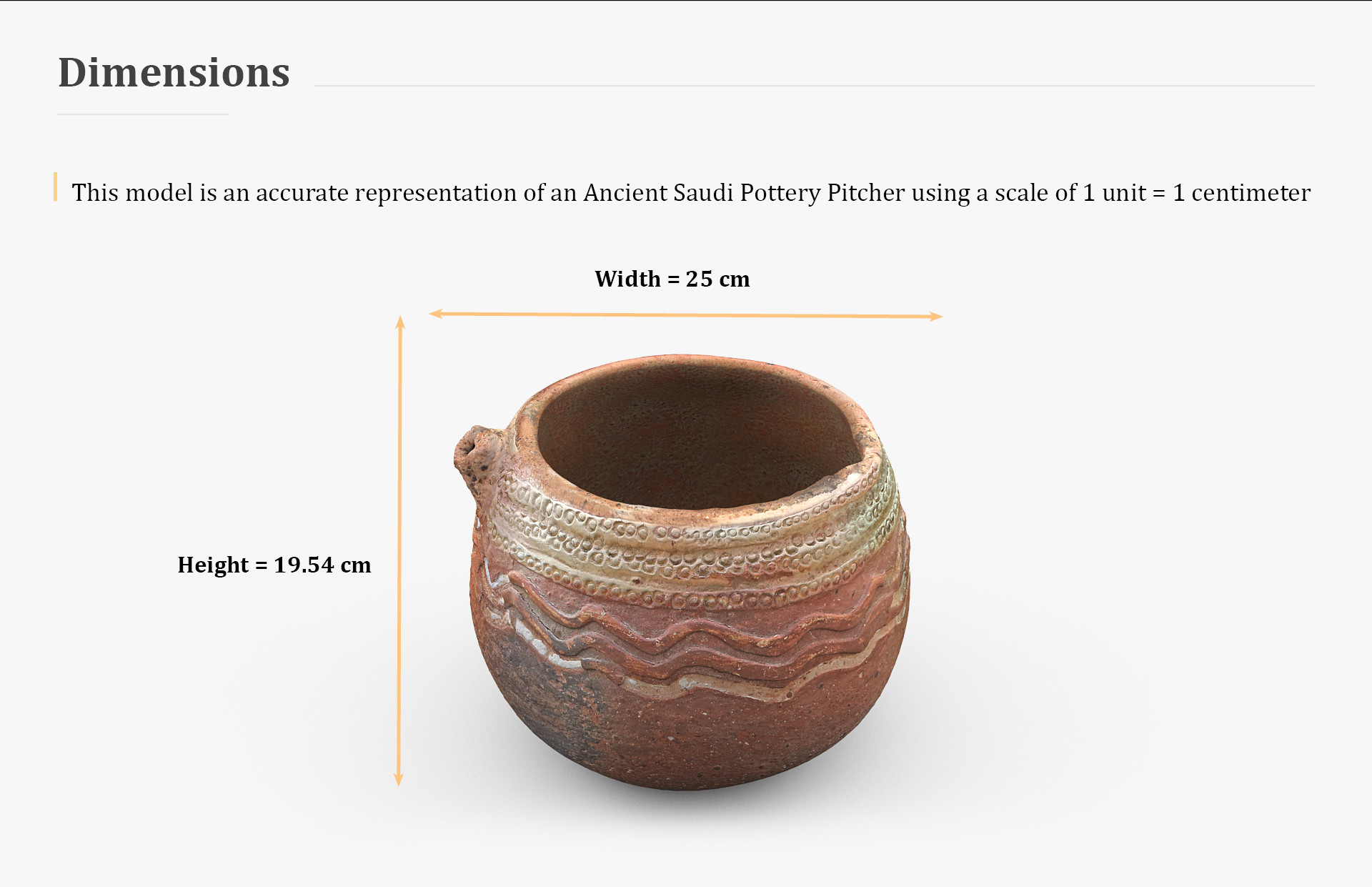 Algelany Art - Ancient Saudi Pottery Pitcher 3D Model