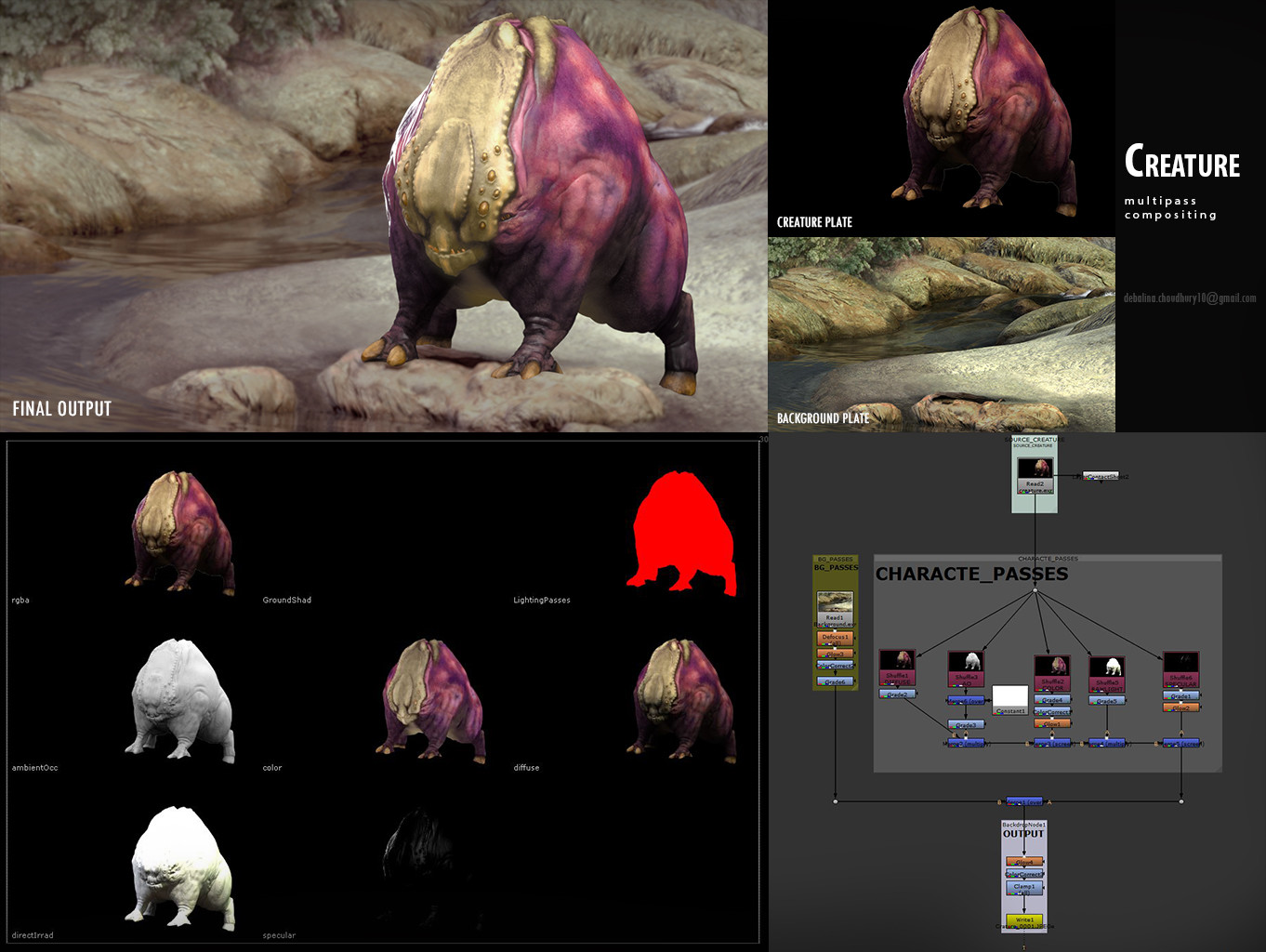 ArtStation - CREATURE_multi pass_compositing