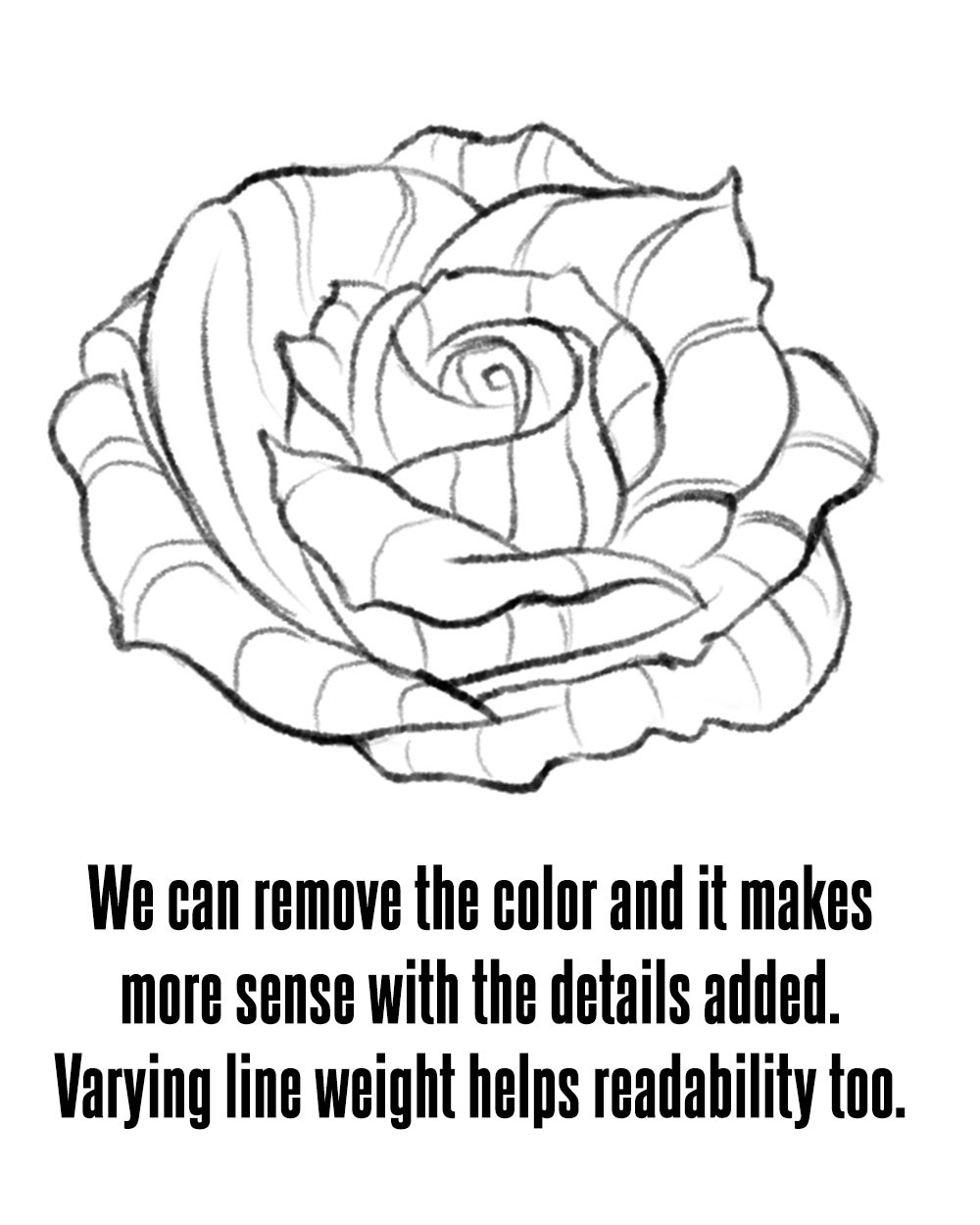 how to draw mini rose