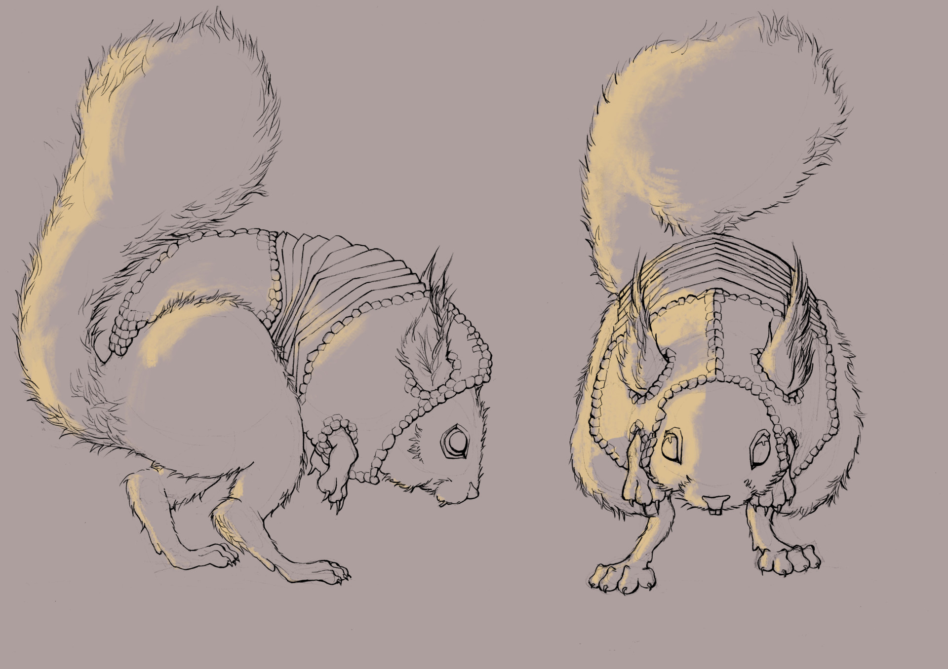 ArtStation - Squirrel - Armadillo creature