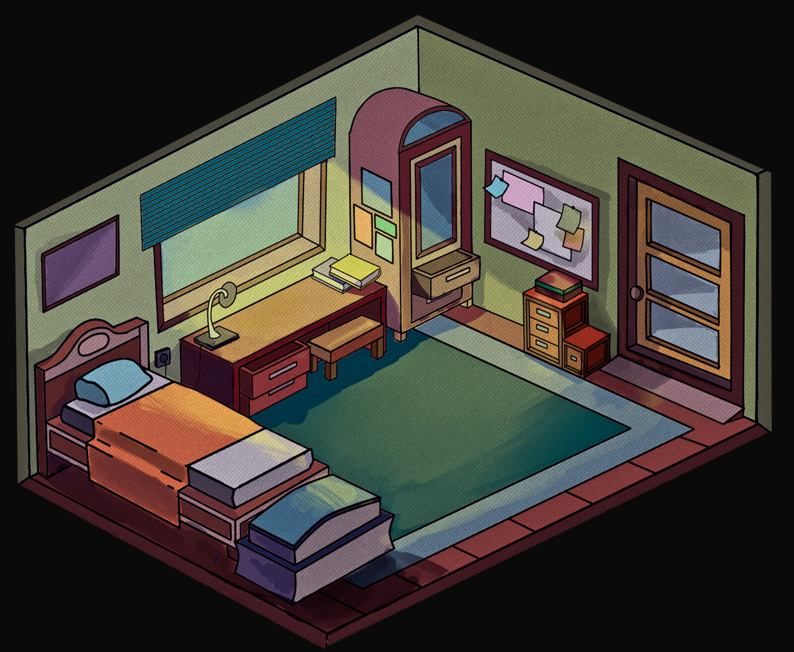 ArtStation - protagonist's room