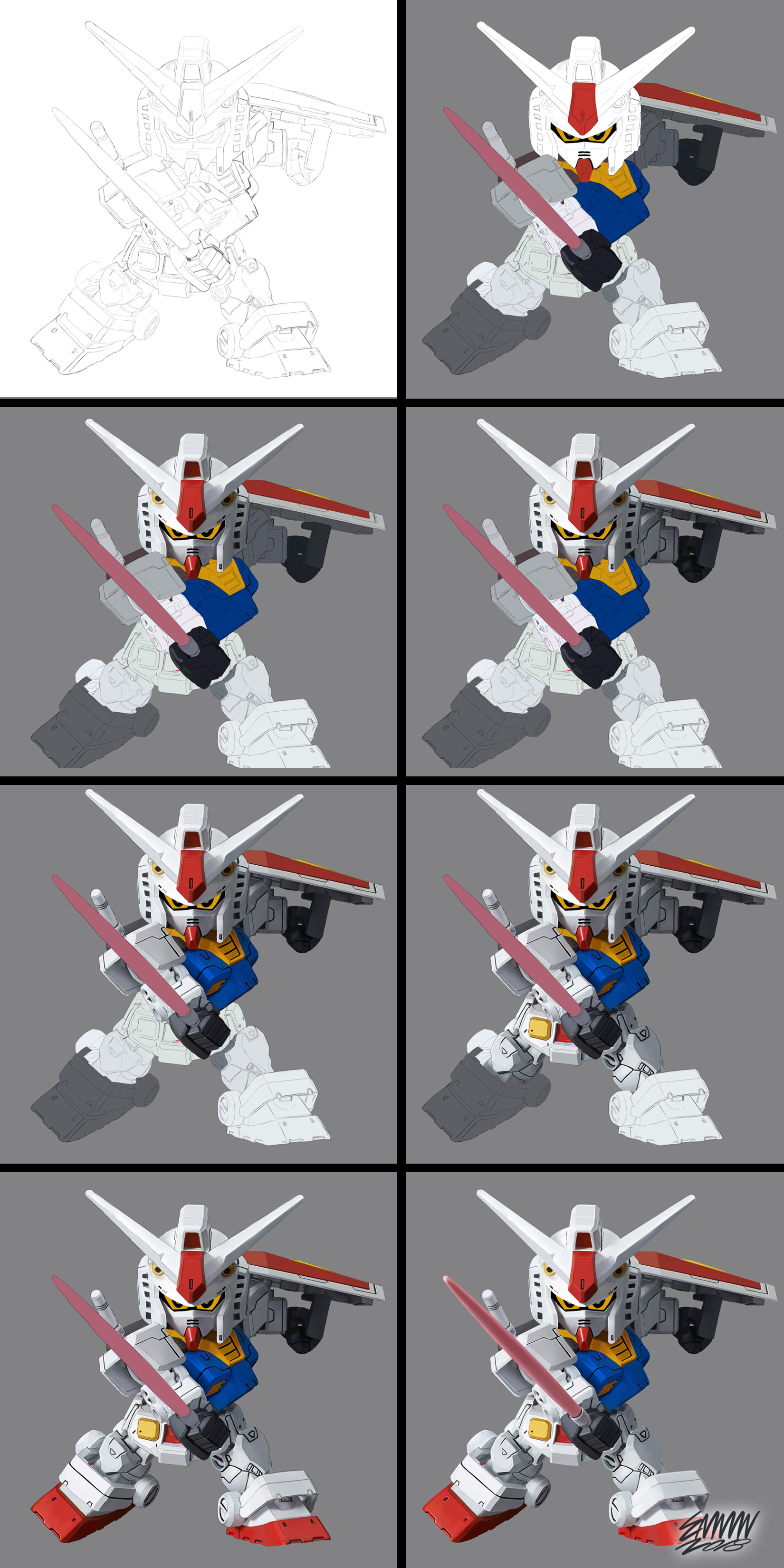 ArtStation - Gundam Chibi