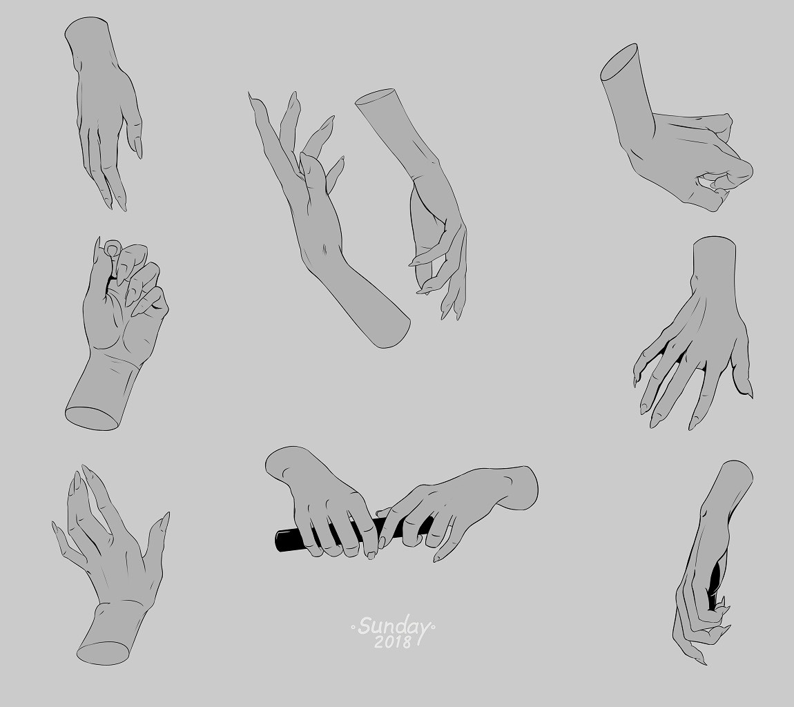 ArtStation - Hands study line