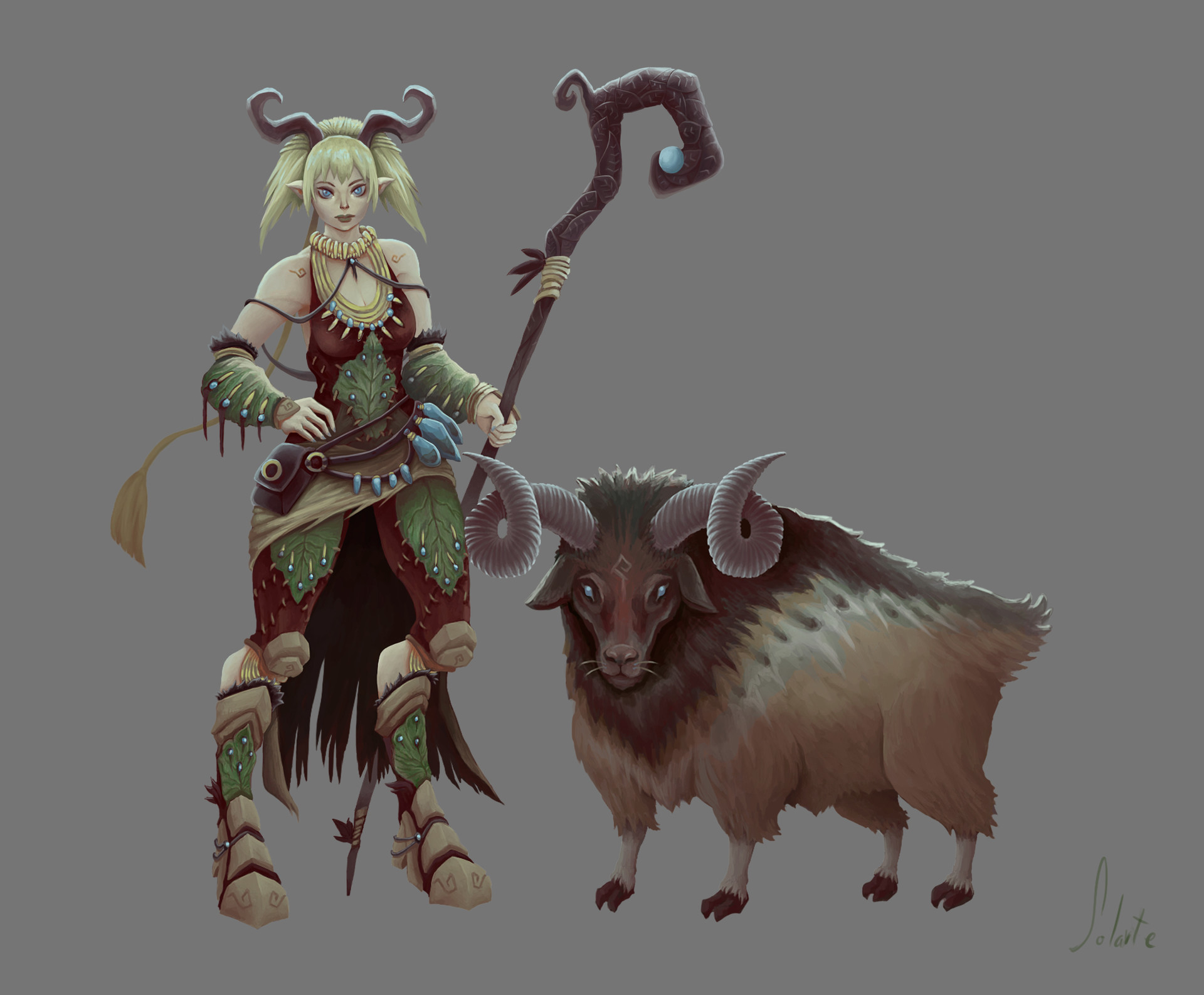 David Solarte caro - shaman satyr and her companion